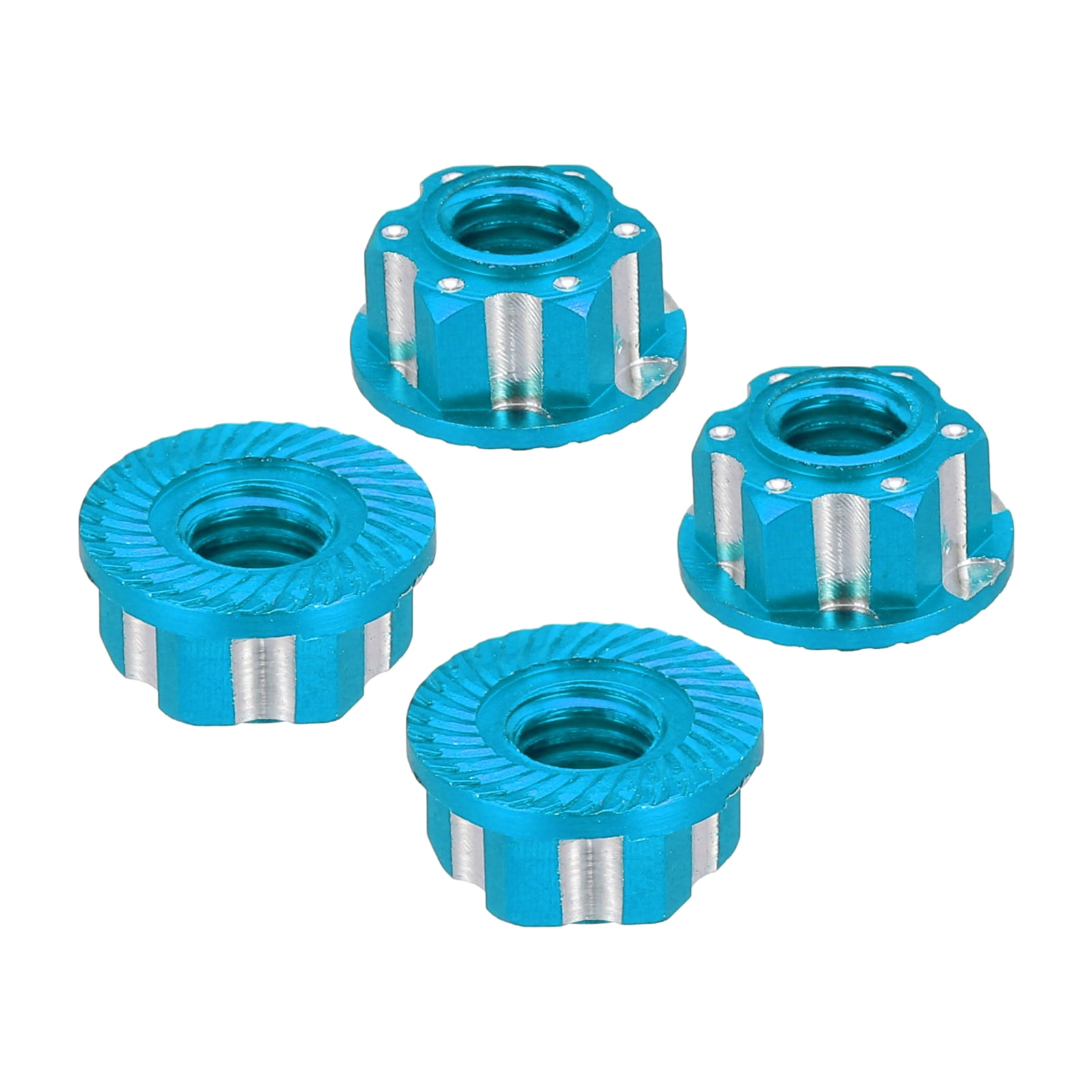 Uxcell Hexagonal Nuts Aluminum M4 RC Wheel Hex Nuts for 1/10 RC Model ...