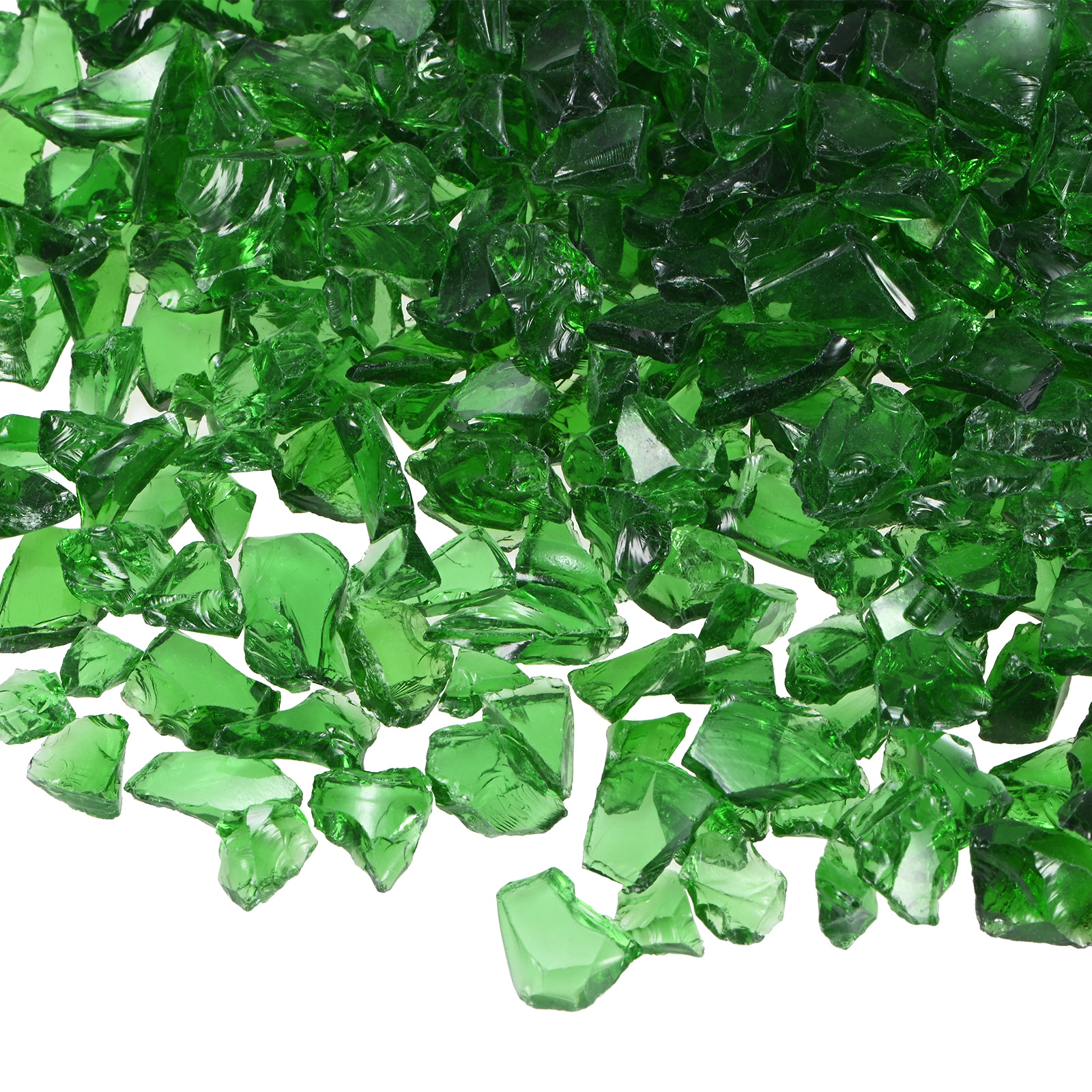 Uxcell High Luster Fire Glass Gravel Stone, Broken Glass Pieces for ...