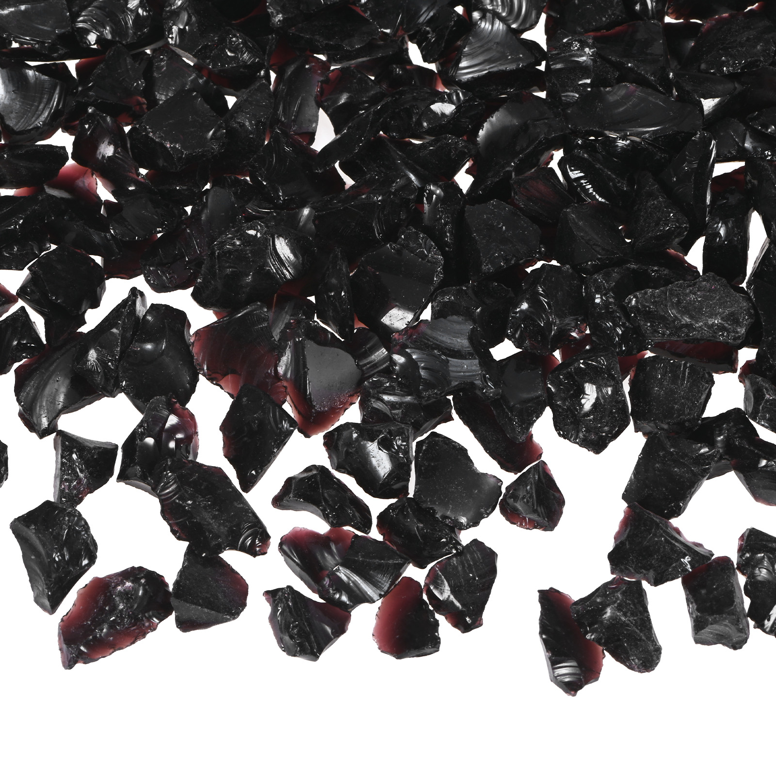 Uxcell High Luster Fire Glass Gravel Stone, Broken Glass Pieces for Crafts 6-9mm, 500g/1.1-Pound ...