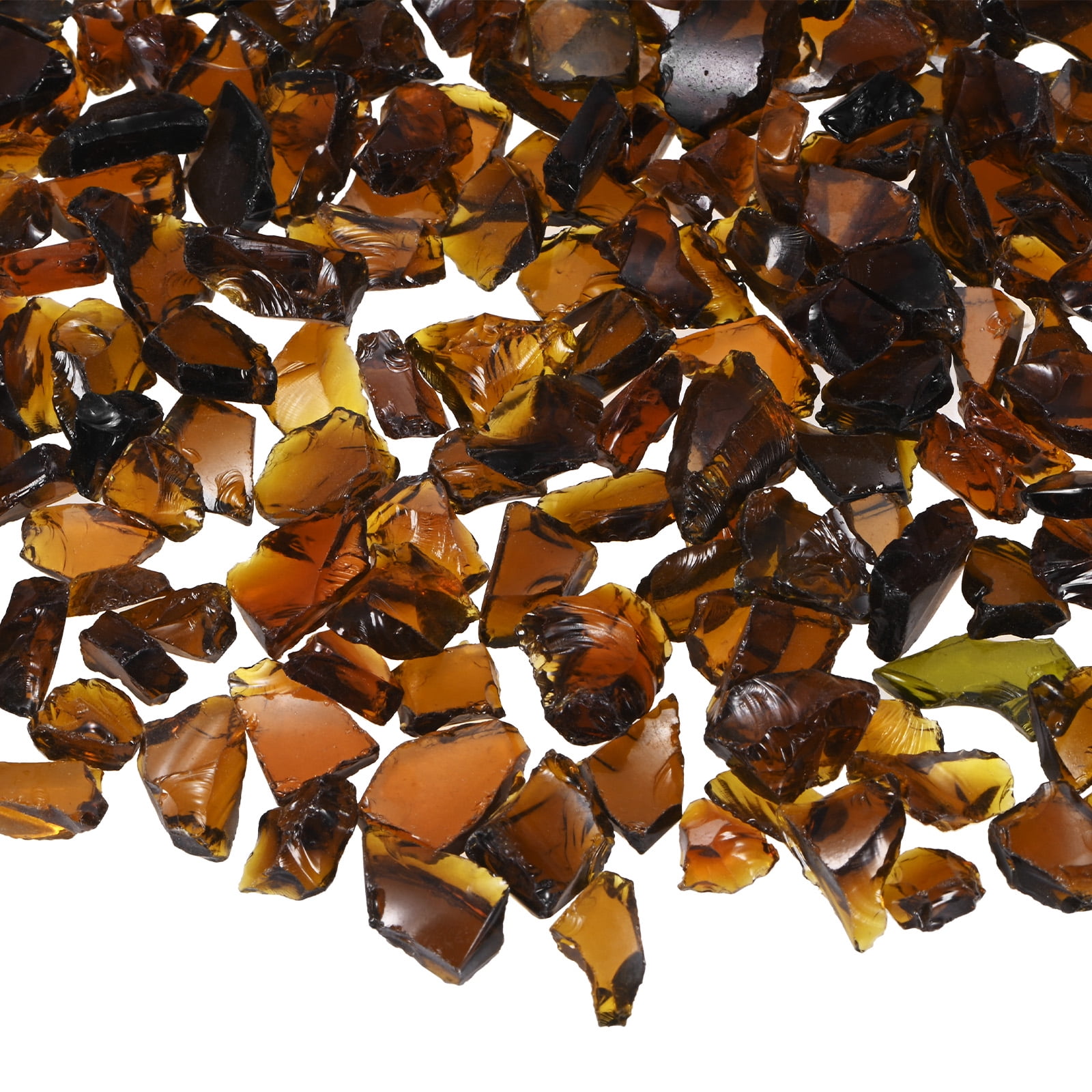 Uxcell High Luster Fire Glass Gravel Stone, Broken Glass Pieces for ...