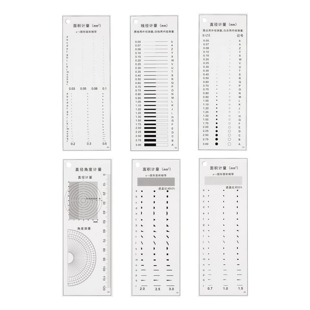 Uxcell High Precision SEC Size Estimation Chart 120m for Diameter Area ...