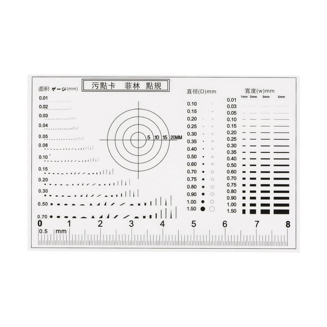 Uxcell High Precision SEC Size Estimation Chart 8cm 0.2mm for Diameter ...