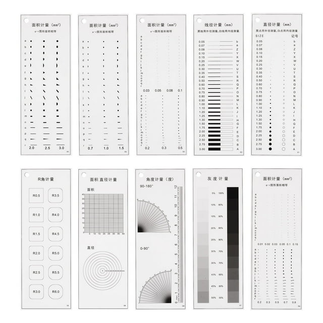 Uxcell High Precision SEC Size Estimation Chart for Diameter Area and ...