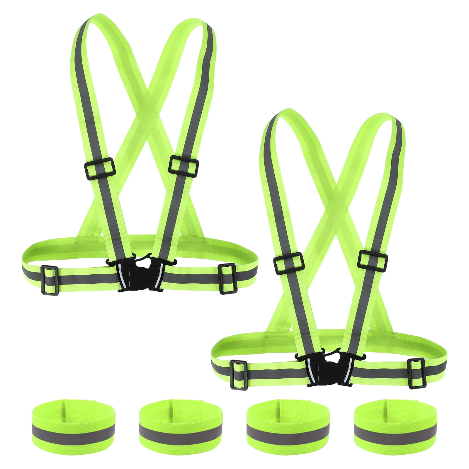 Uxcell High Visibility Reflective Bands for Wrist Arm Ankle, Adjustable ...