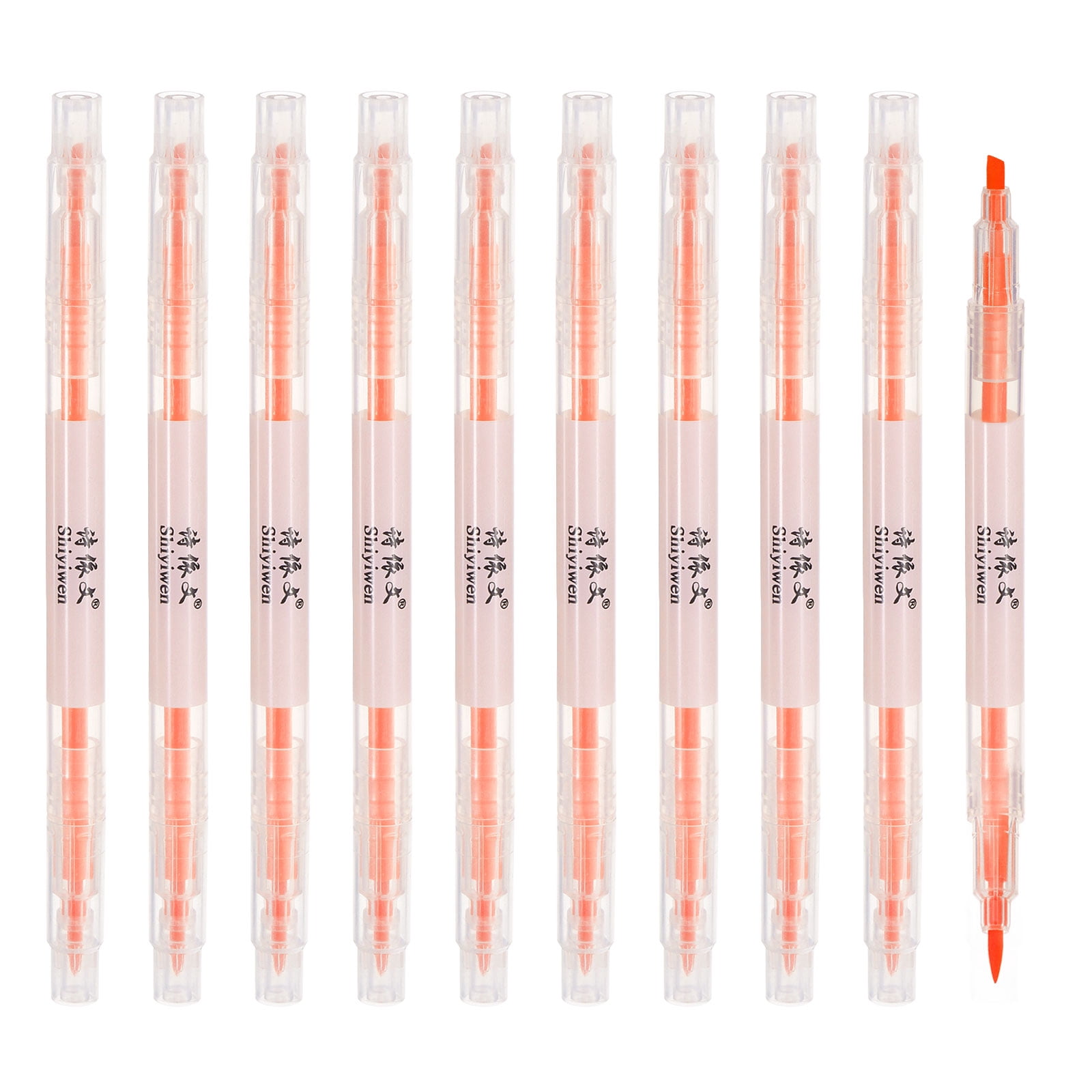 Uxcell Highlighter Pen Double Ended Broad and Fine Tips Highlighter ...