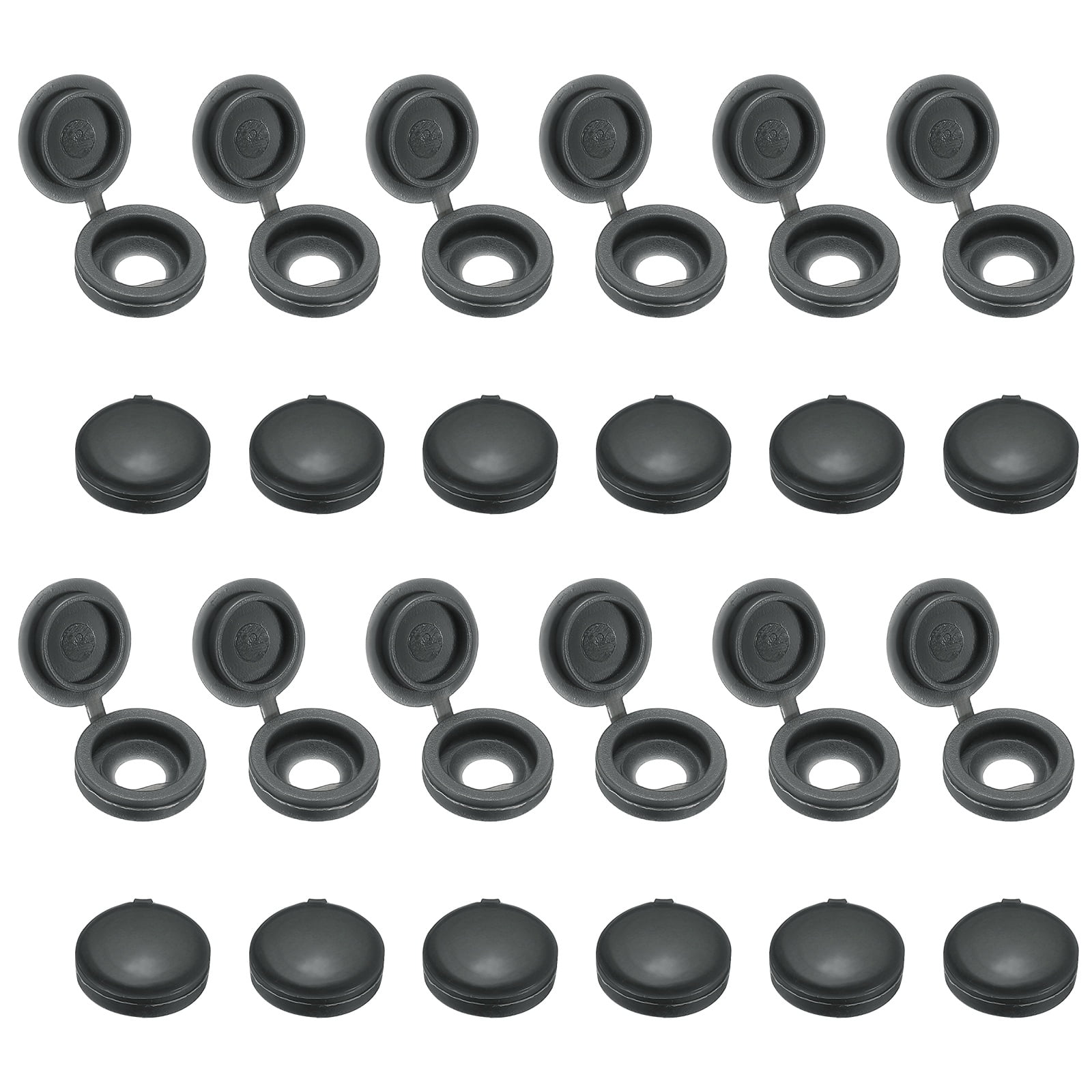 Uxcell Hinged Screw Cover Caps, 100Pcs Plastic Screw Cap Fold Snap ...