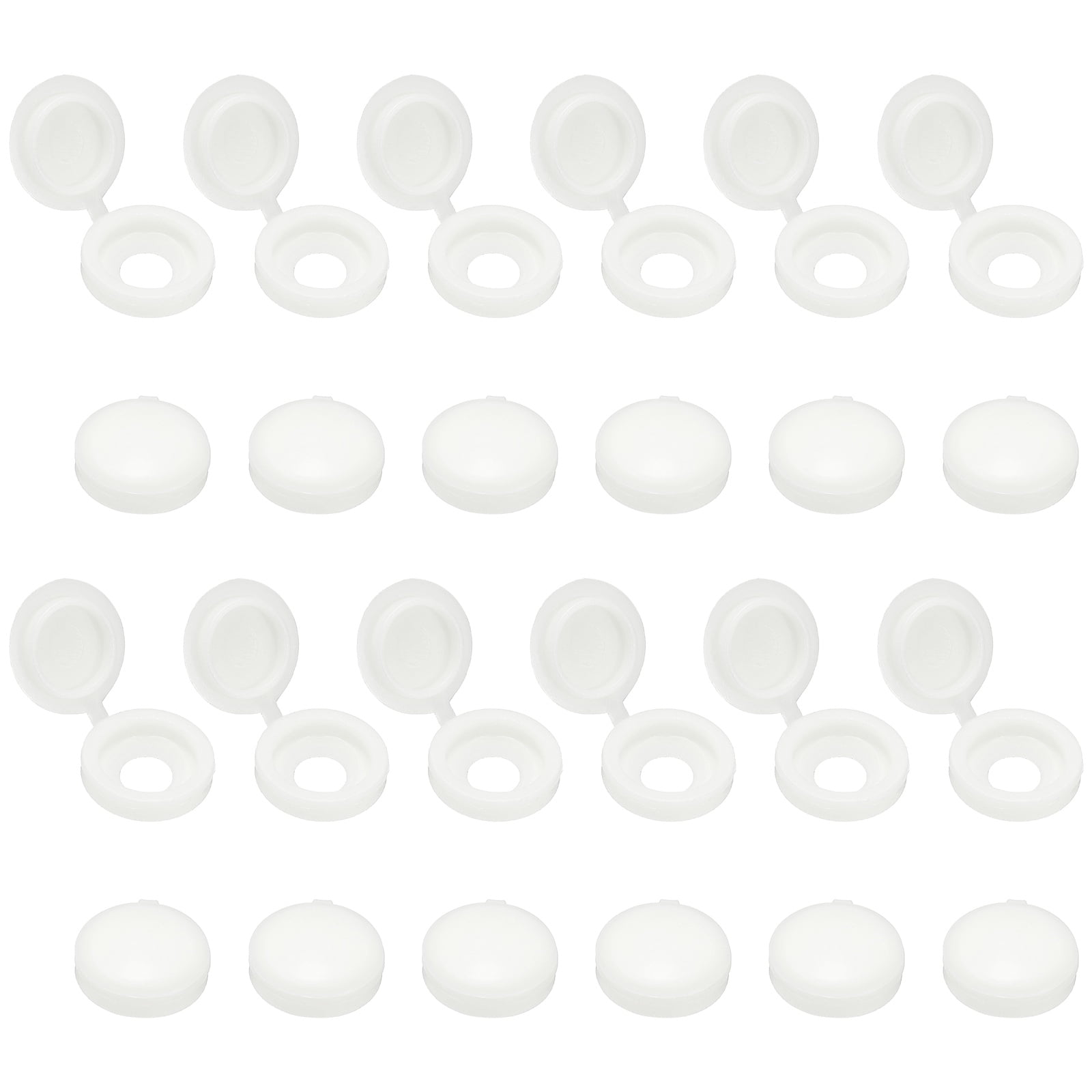 Uxcell Hinged Screw Cover Caps, 200Pcs Plastic Screw Cap Fold Snap ...