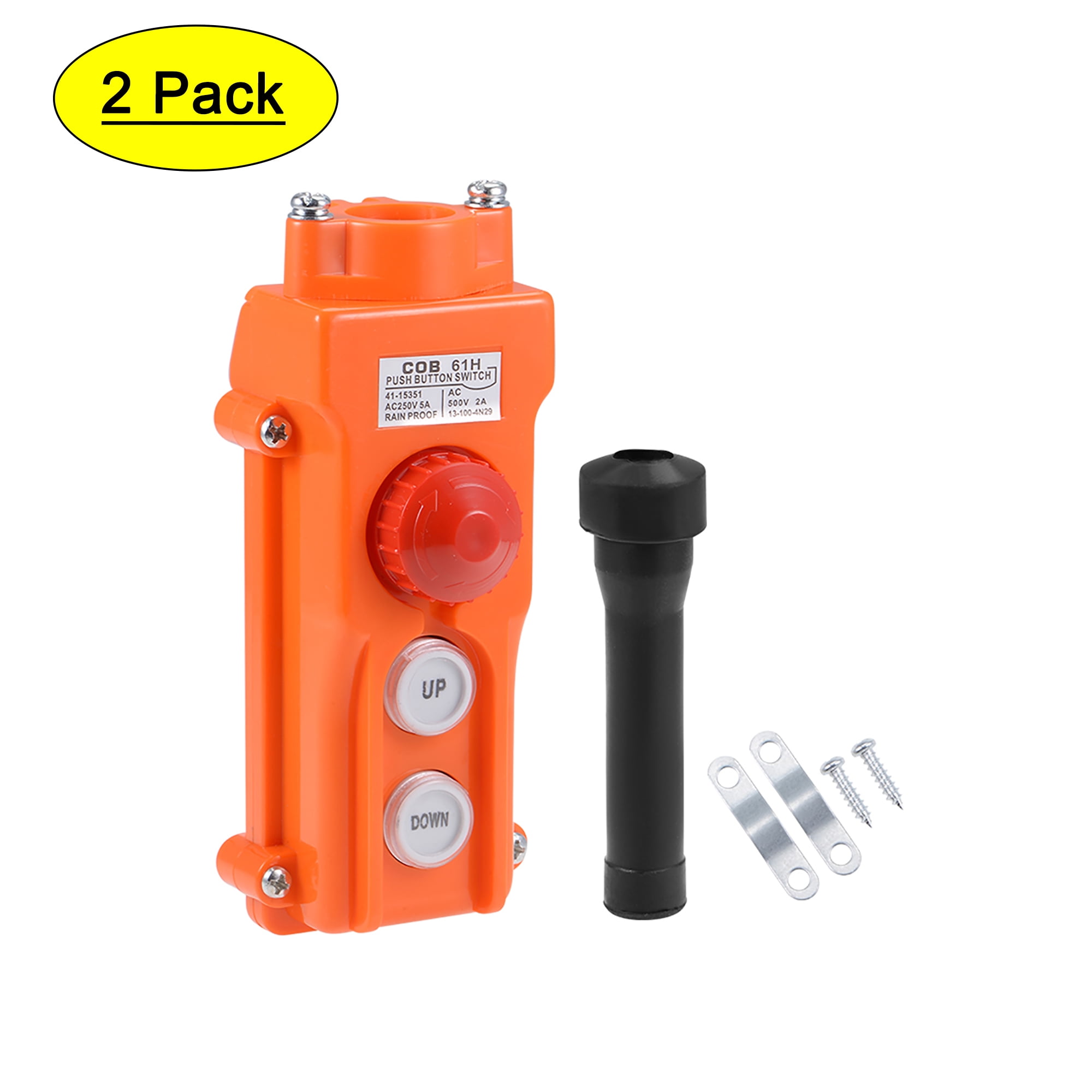 Uxcell Hoist Crane Pendant Control Station Push Button Switch 2 Ways ...