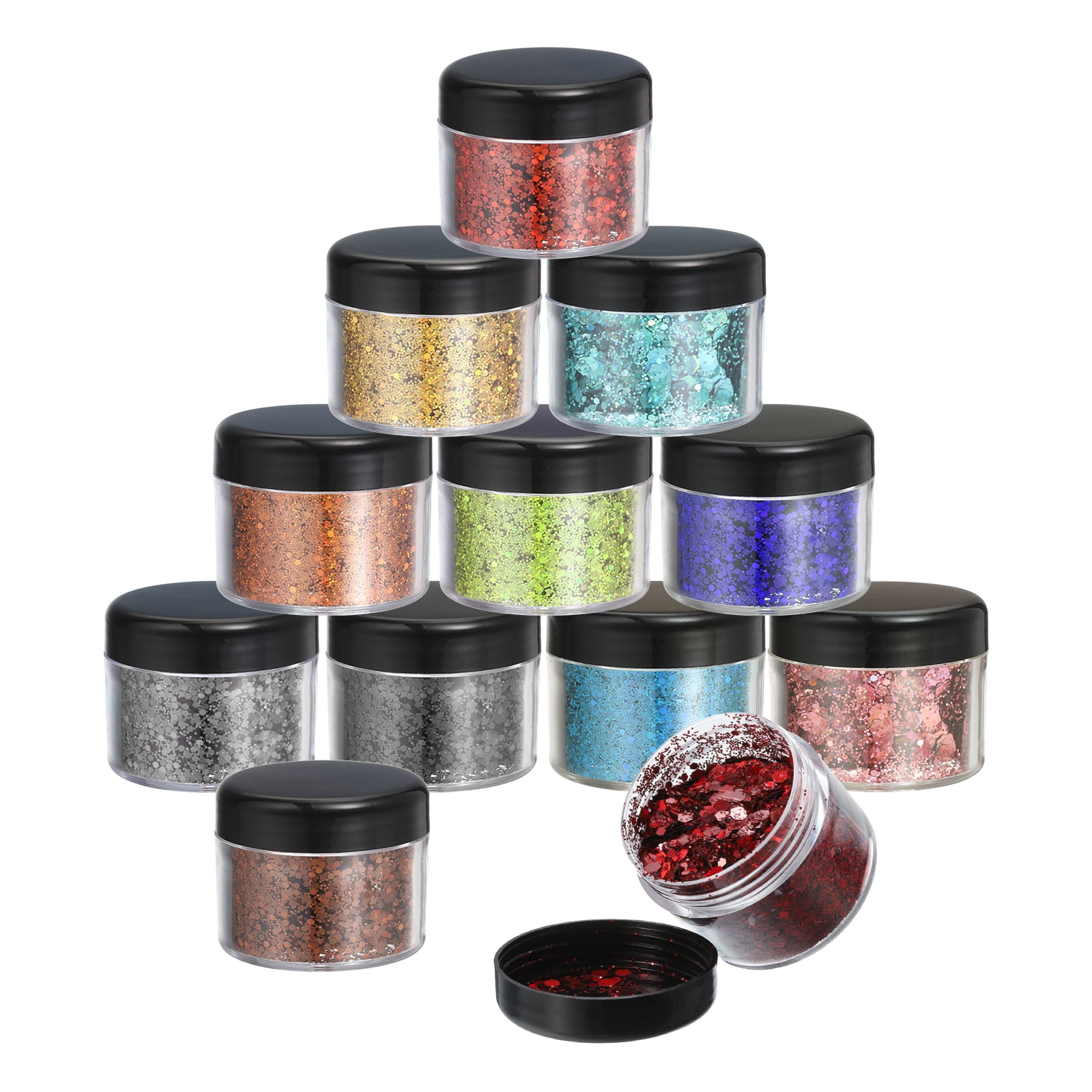 Uxcell Holographic Chunky Glitter, Craft Glitter Powder for Resin, 12 ...