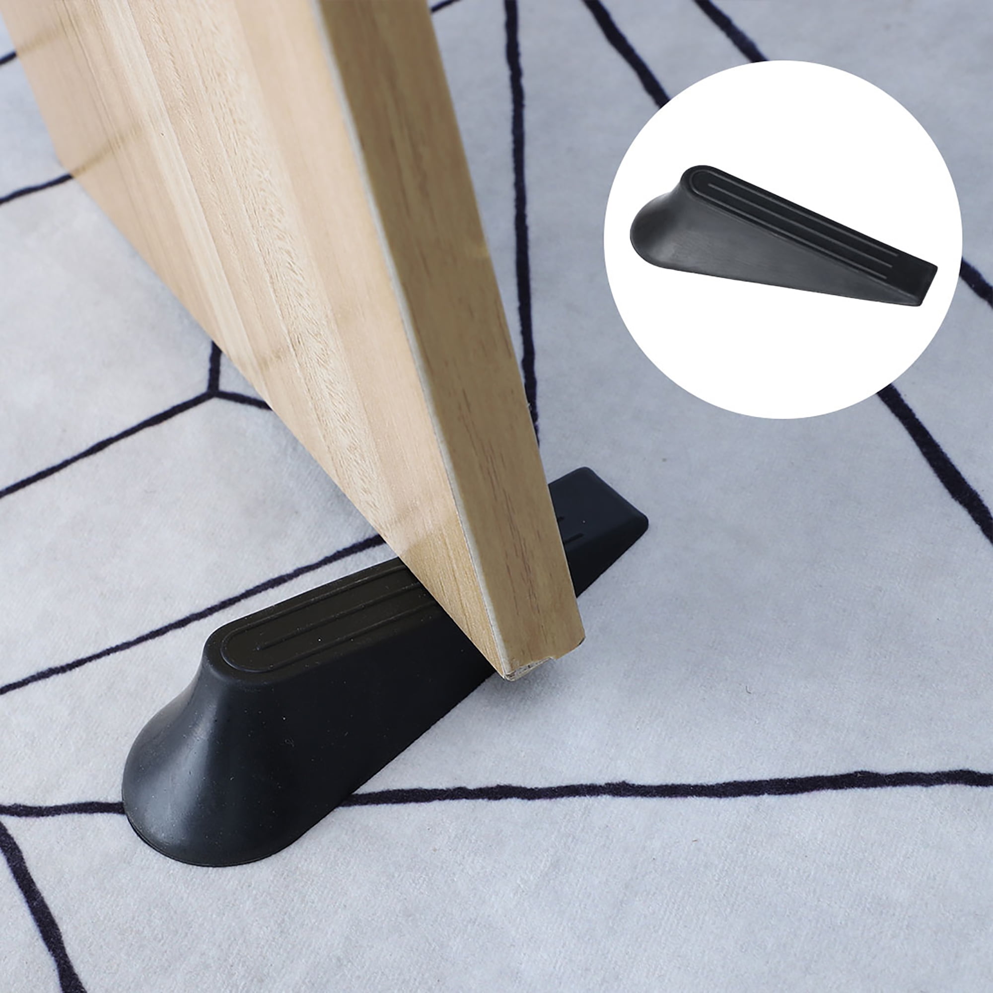 Uxcell Home Rubber Wedge Door Stopper Doorstops Protector Door Stop ...