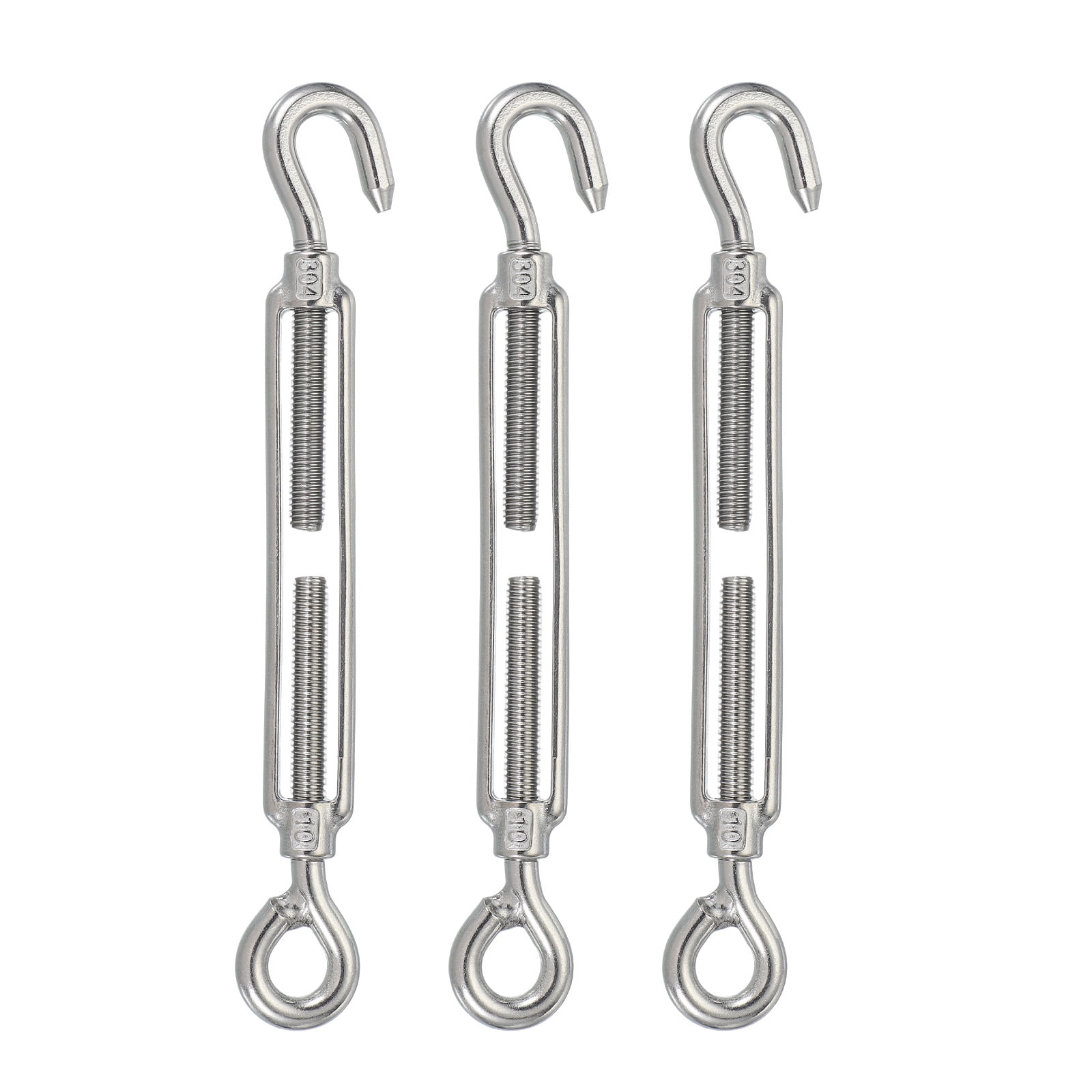 Uxcell Hook & Eye Turnbuckle Stainless Steel 304 Adjustable Wire Rope ...