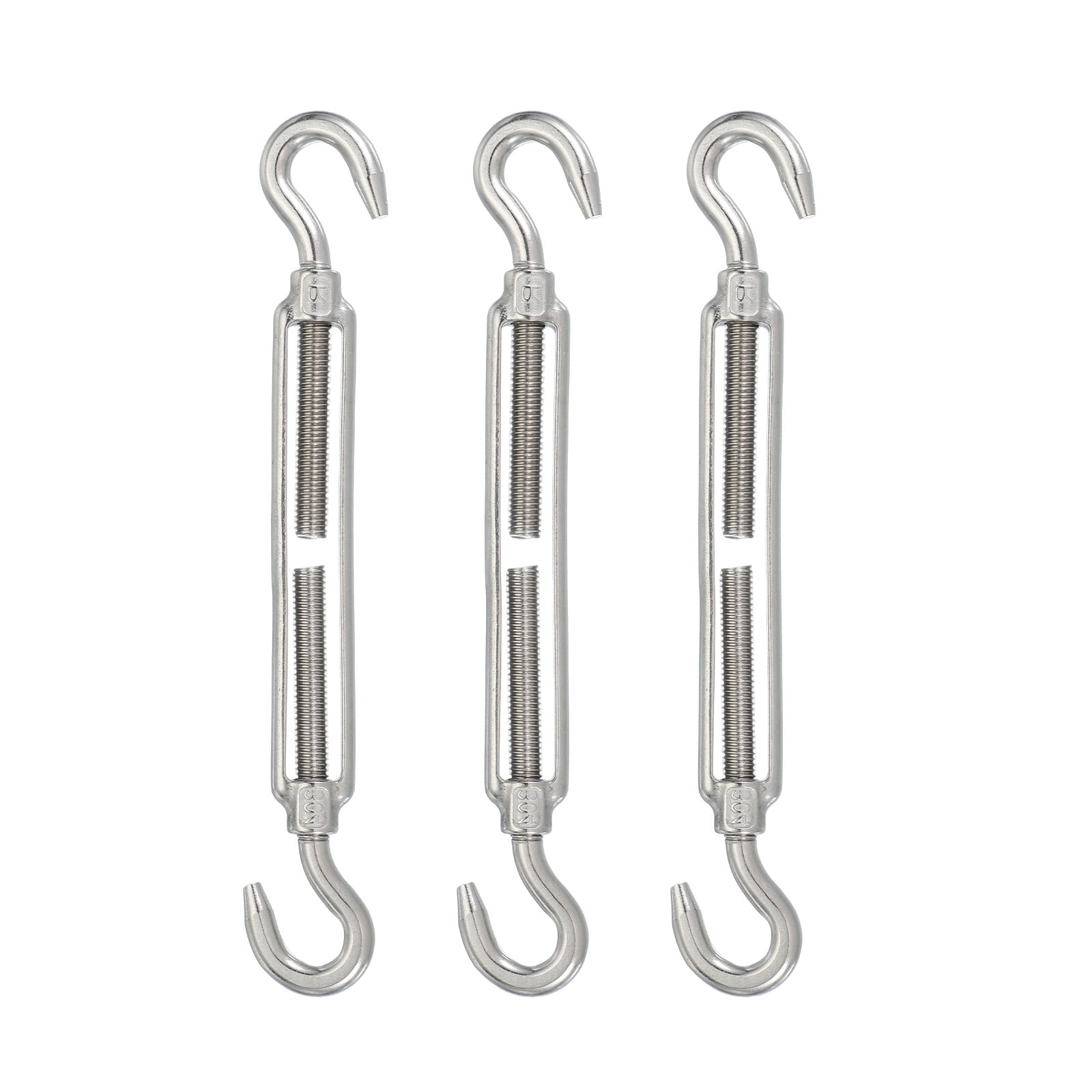 Uxcell Hook & Hook Turnbuckle, Stainless Steel 304 Adjustable Wire Rope ...
