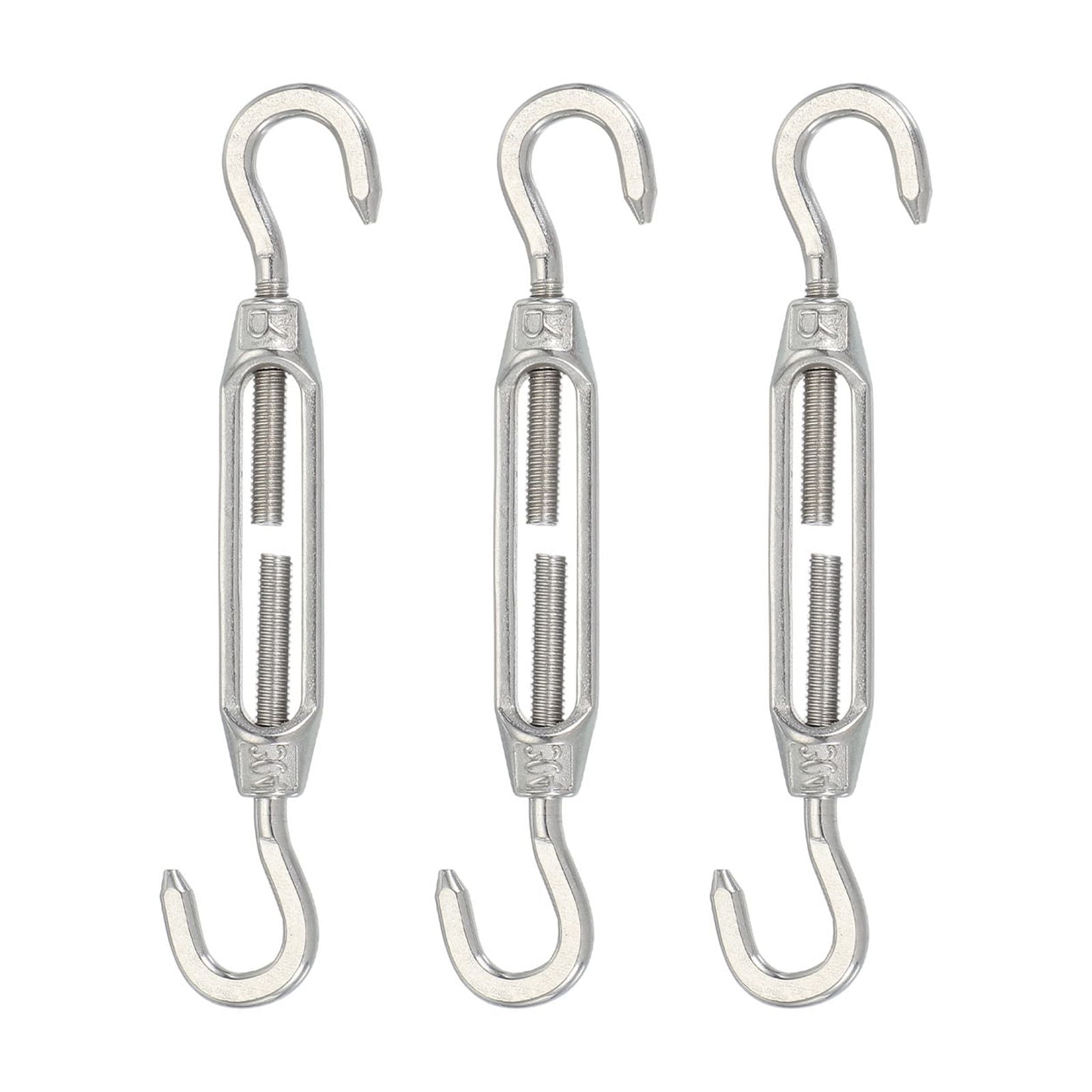 Uxcell Hook & Hook Turnbuckle, Stainless Steel 304 Adjustable Wire Rope ...