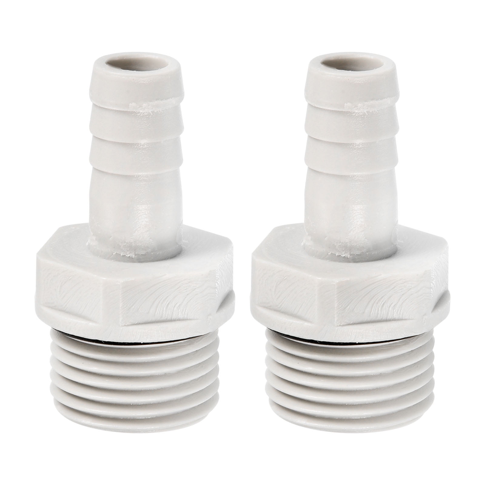 Uxcell Hose Barb Fitting 11mm Barbed G1/2 Male Thread, 2 Pack Pipe Connector, Grey - Walmart.com