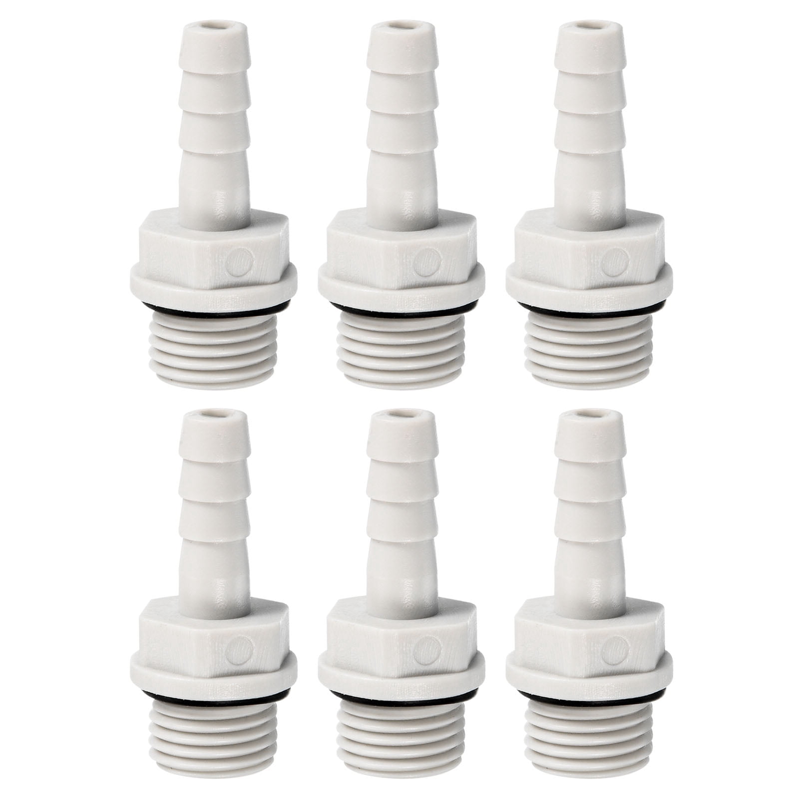 Uxcell Hose Barb Fitting 7mm Barbed G1/4 Male Thread, 6 Pack Pipe ...