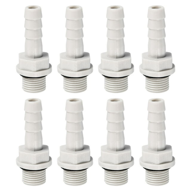 Uxcell Hose Barb Fitting 7mm Barbed G1/8 Male Thread, 8 Pack Pipe Connector, Grey - Walmart.com
