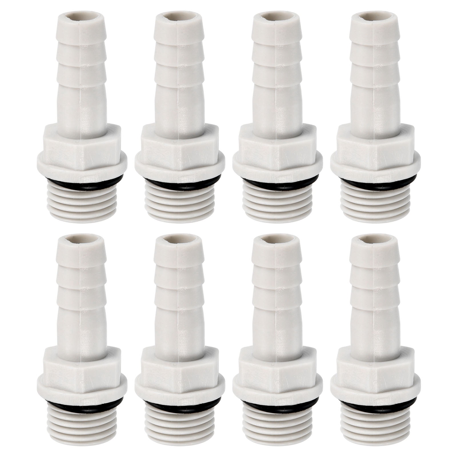 Uxcell Hose Barb Fitting 9mm Barbed G1/4 Male Thread, 8 Pack Pipe ...