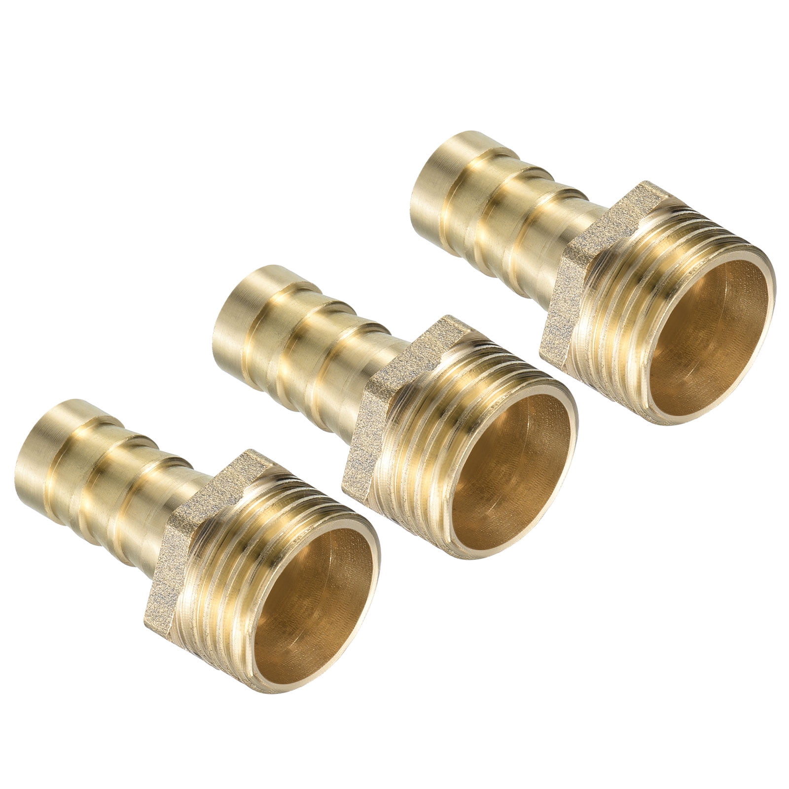 Uxcell Hose Barb Fitting Straight 12mm Barbed G1/2 Male Thread, 3 Pack ...