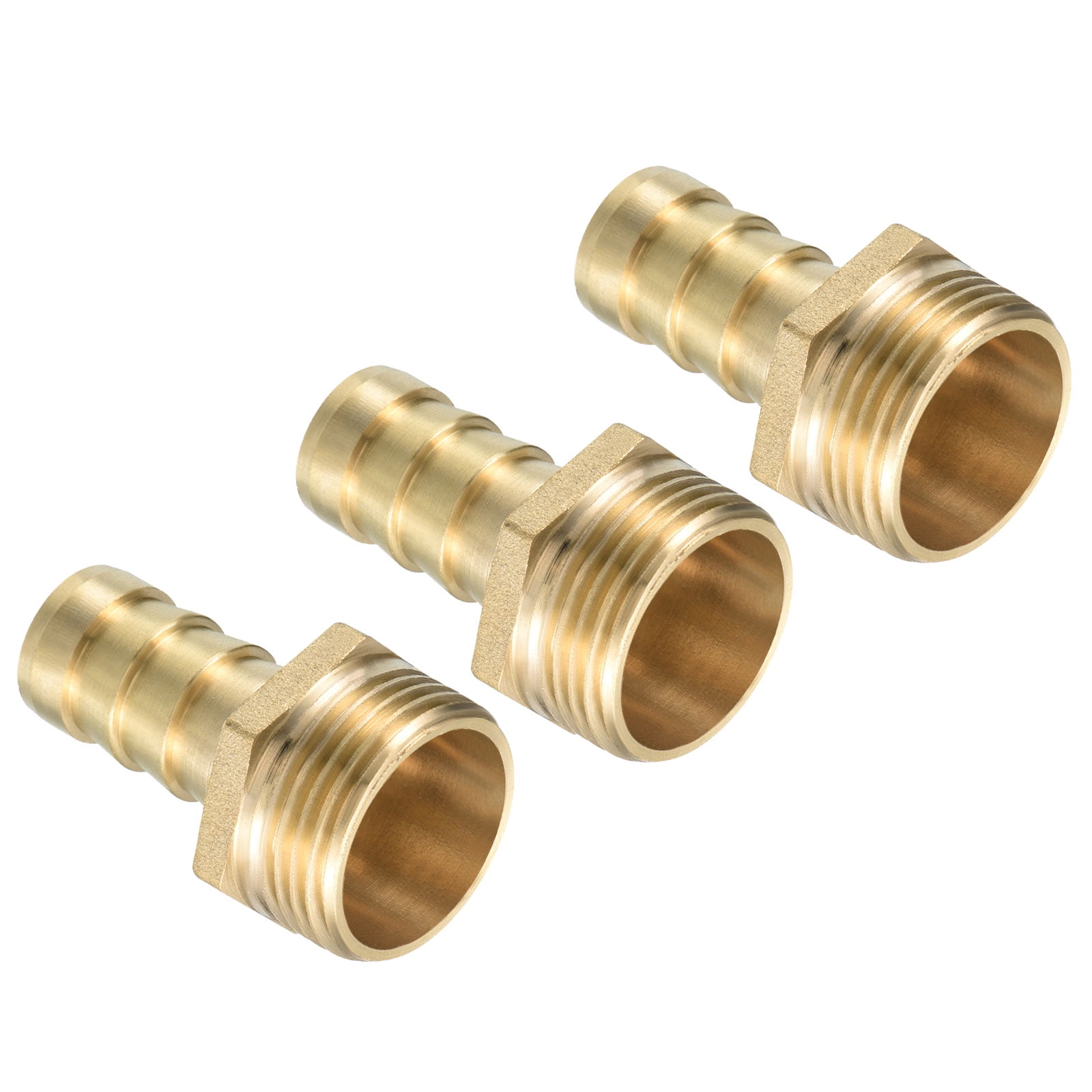 Uxcell Hose Barb Fitting Straight 16mm Barbed G3/4 Male Thread, 3 Pack ...