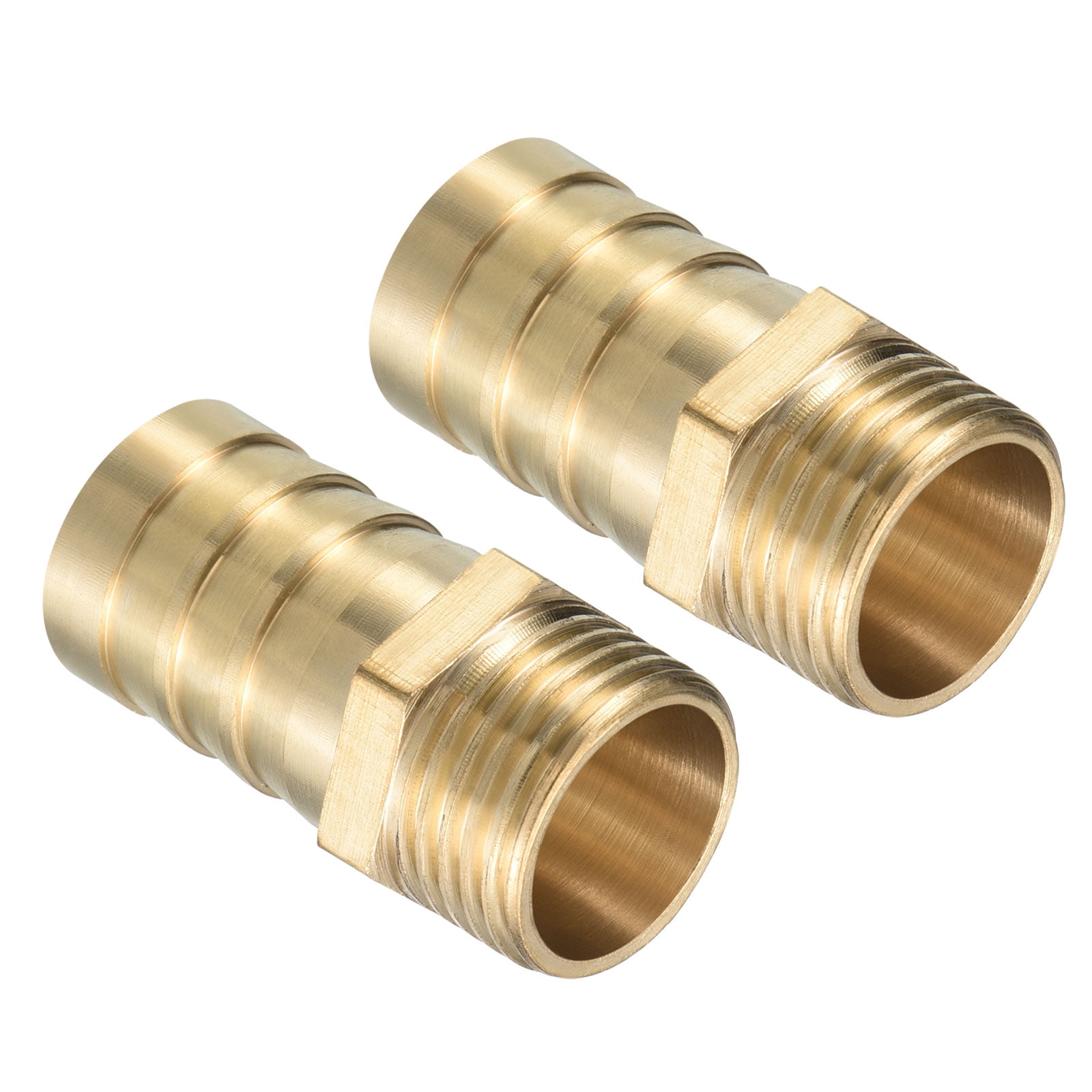 Uxcell Hose Barb Fitting Straight 19mm Barbed G1/2 Male Thread, 2 Pack Brass, Yellow - Walmart.com