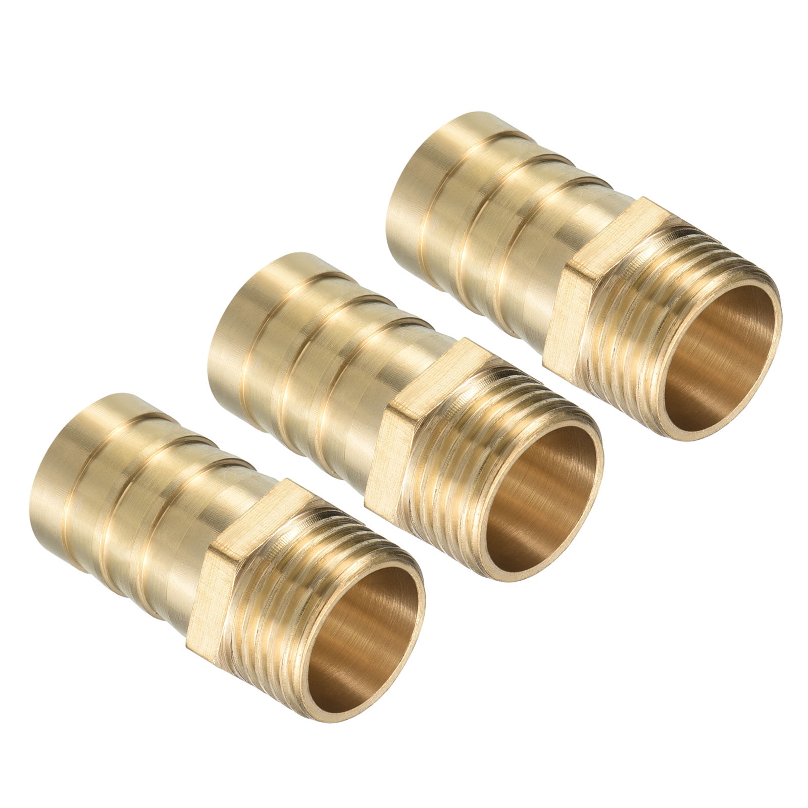 Uxcell Hose Barb Fitting Straight 19mm Barbed G1/2 Male Thread, 3 Pack ...