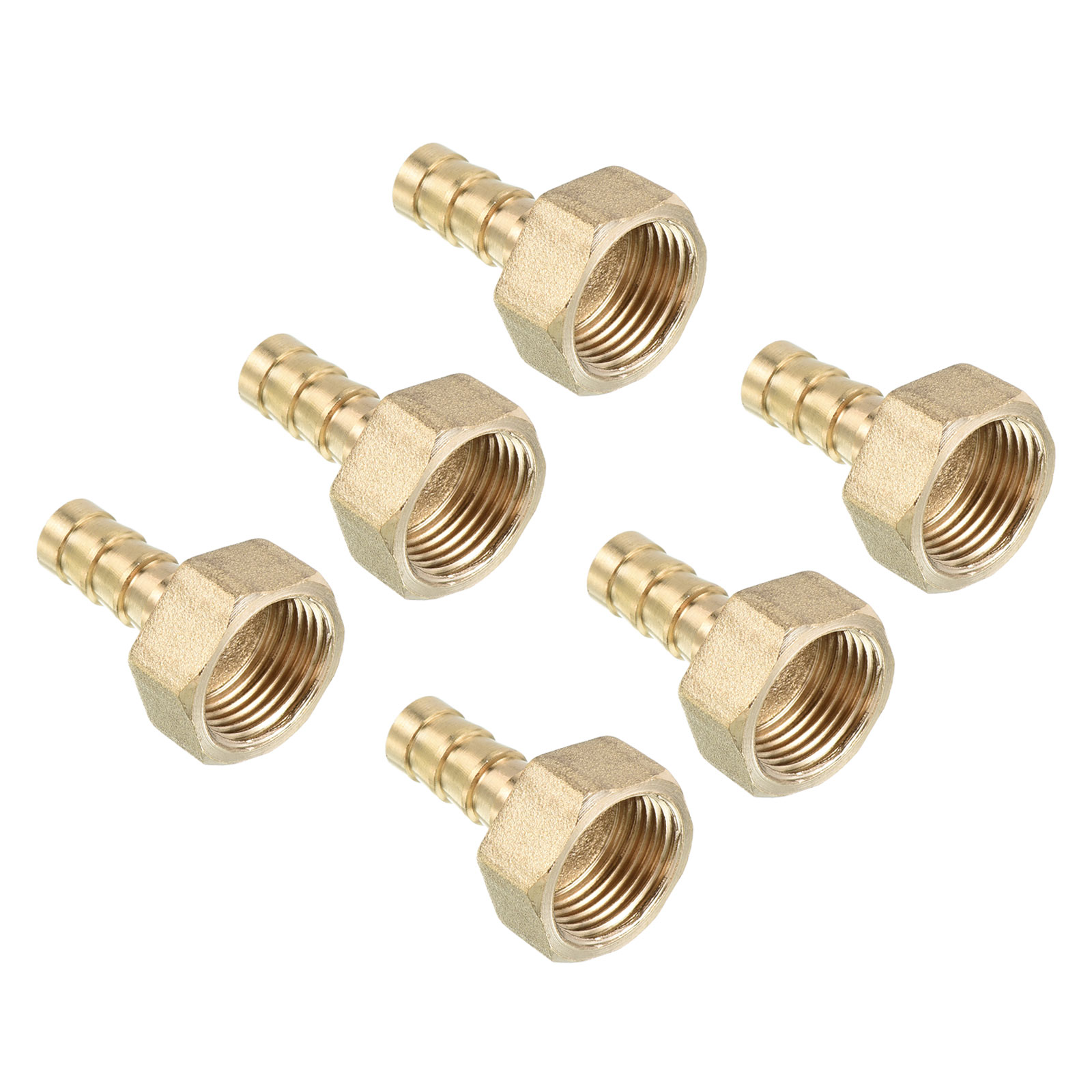 Uxcell Hose Barb Fitting Straight 8mm Barbed G3/8 Female Thread, 6 Pack Brass, Yellow - Walmart.com