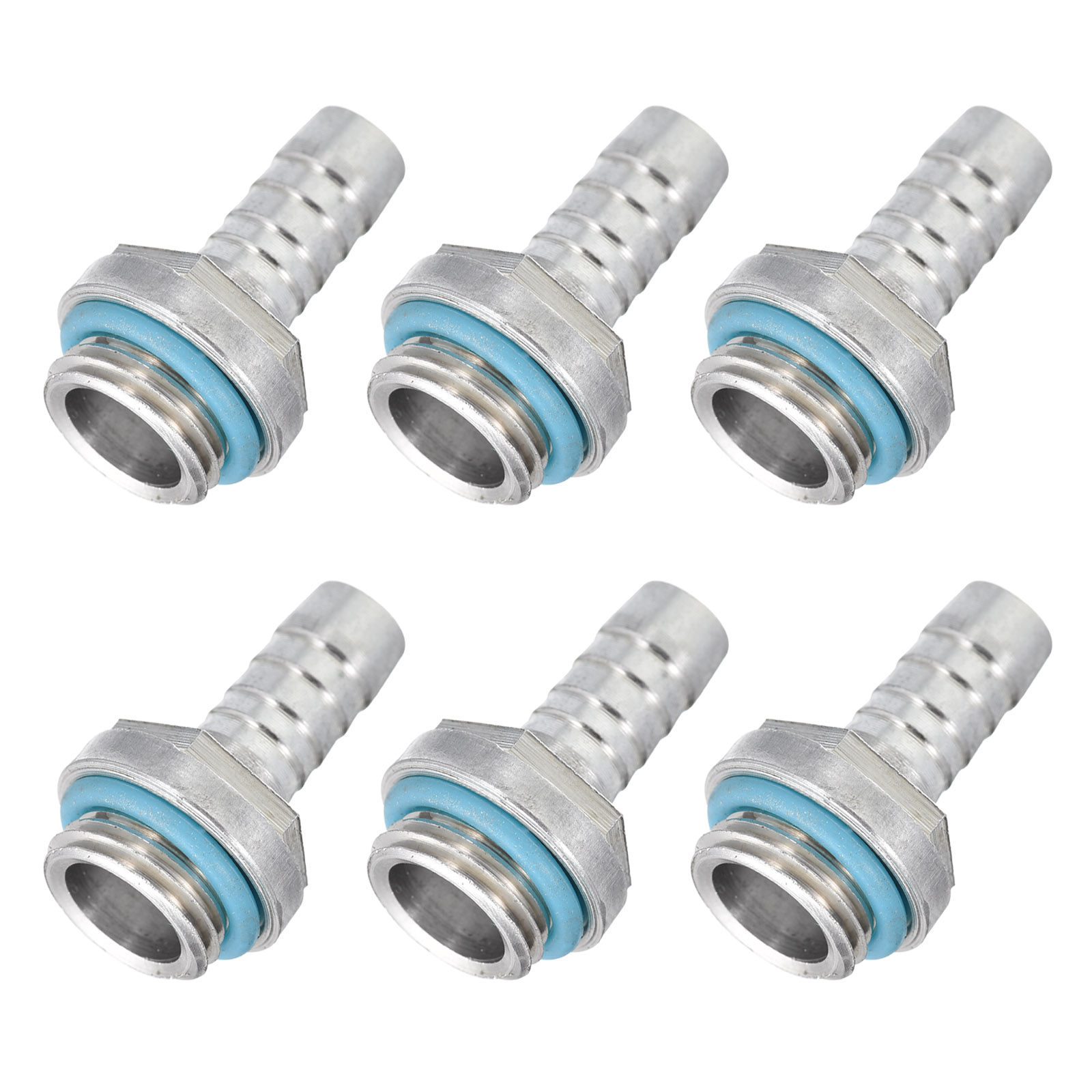 Uxcell Hose Barb Fittings G1/4 x 8mm Thread Male Aluminum Pipe Fitting ...