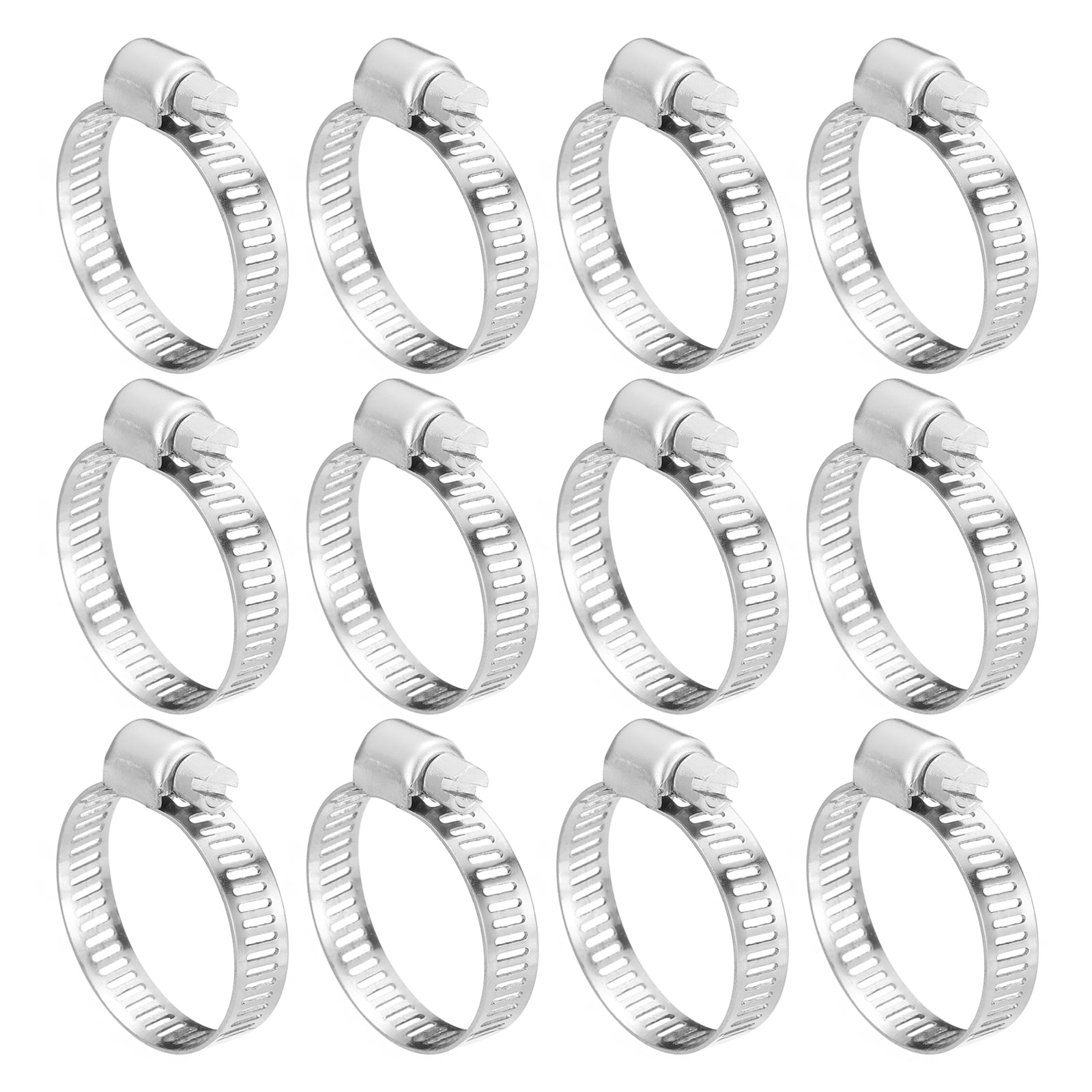 Uxcell Hose Clamp, 3/4" to 1 1/7" Adjustable Stainless Steel Worm Gear ...