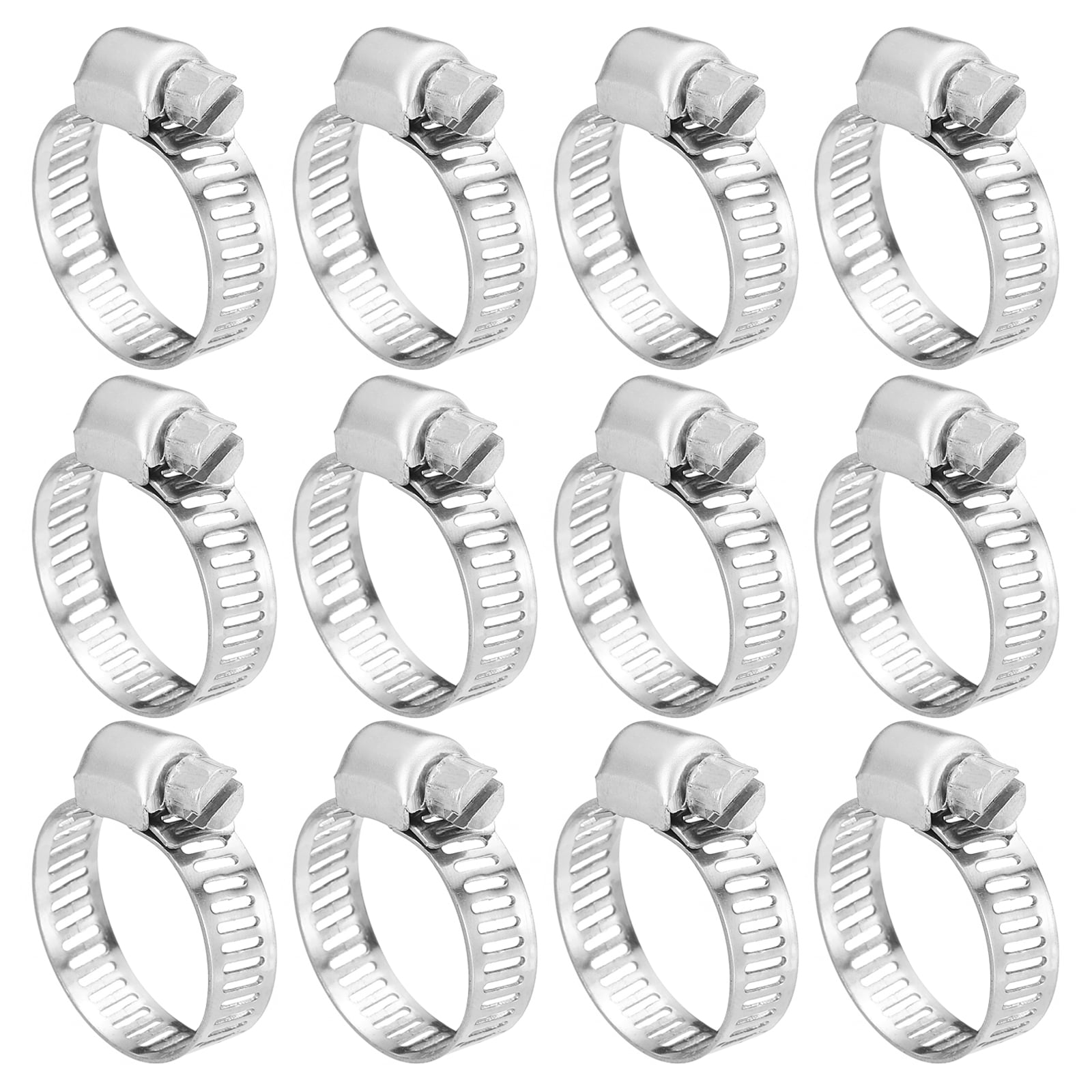 Uxcell Hose Clamp, 5/8" to 1" Adjustable Stainless Steel Worm Gear Hose ...