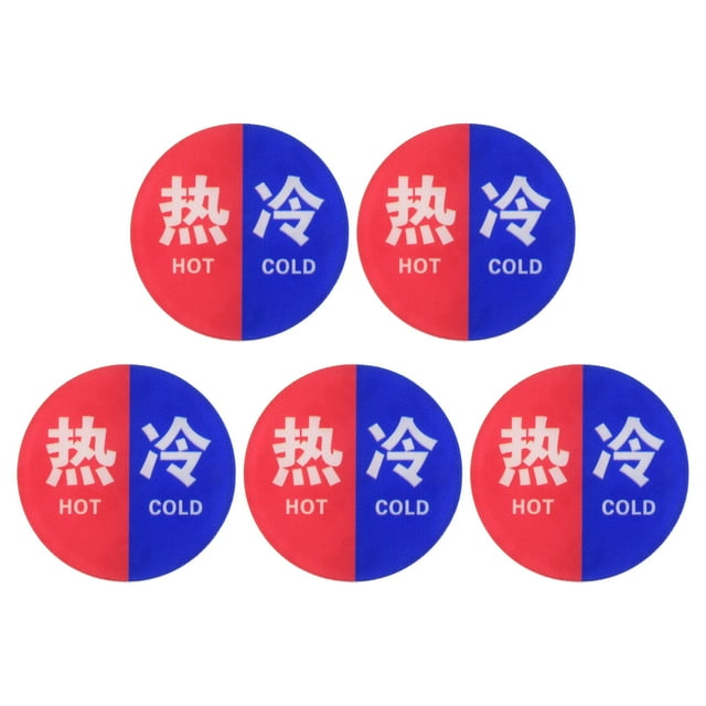 Uxcell Hot/Cold Water Label 5 Pack Acrylic Integrated Sign Stickers Red ...