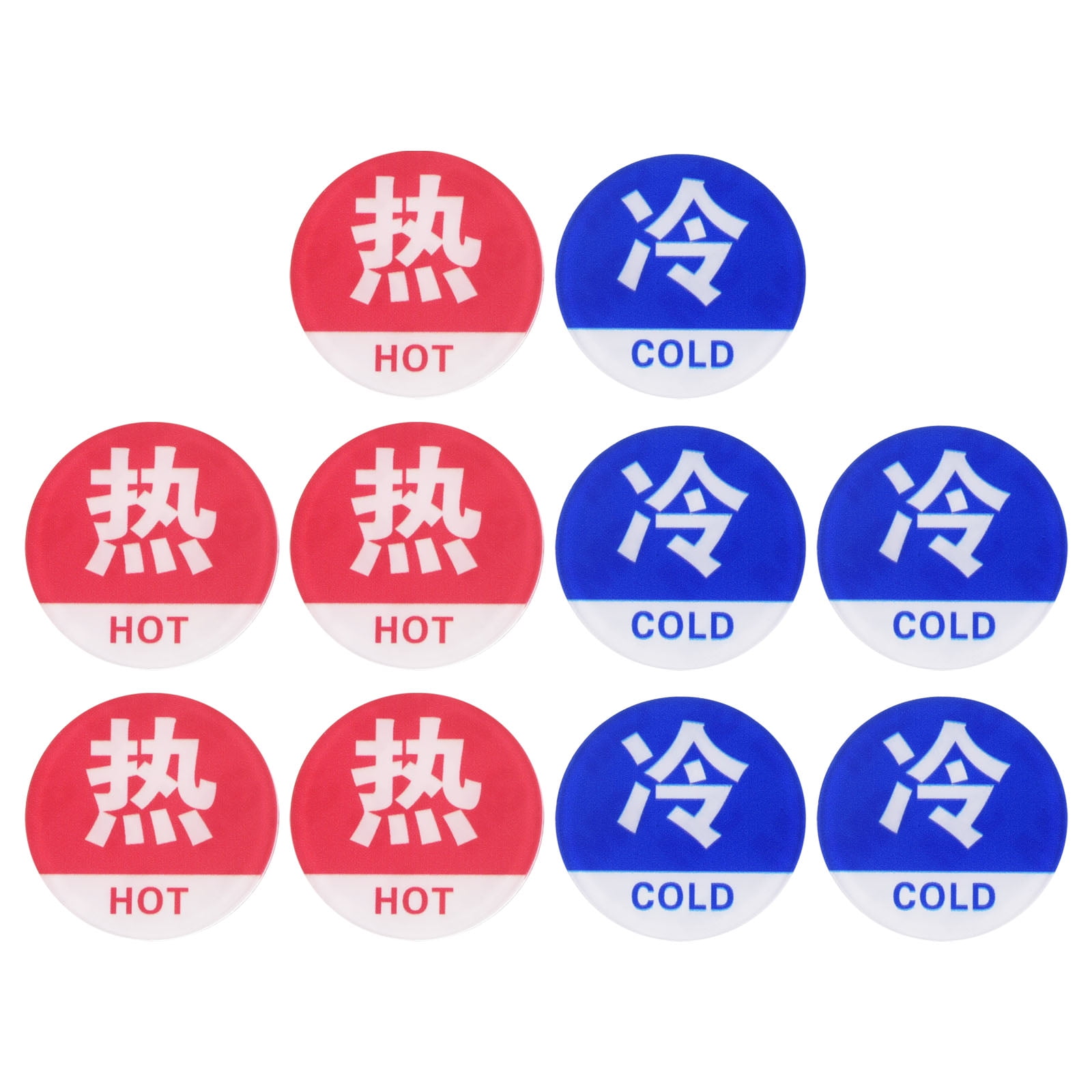 Uxcell Hot/Cold Water Label 5 Pairs Acrylic Sign Red/Blue/White ...