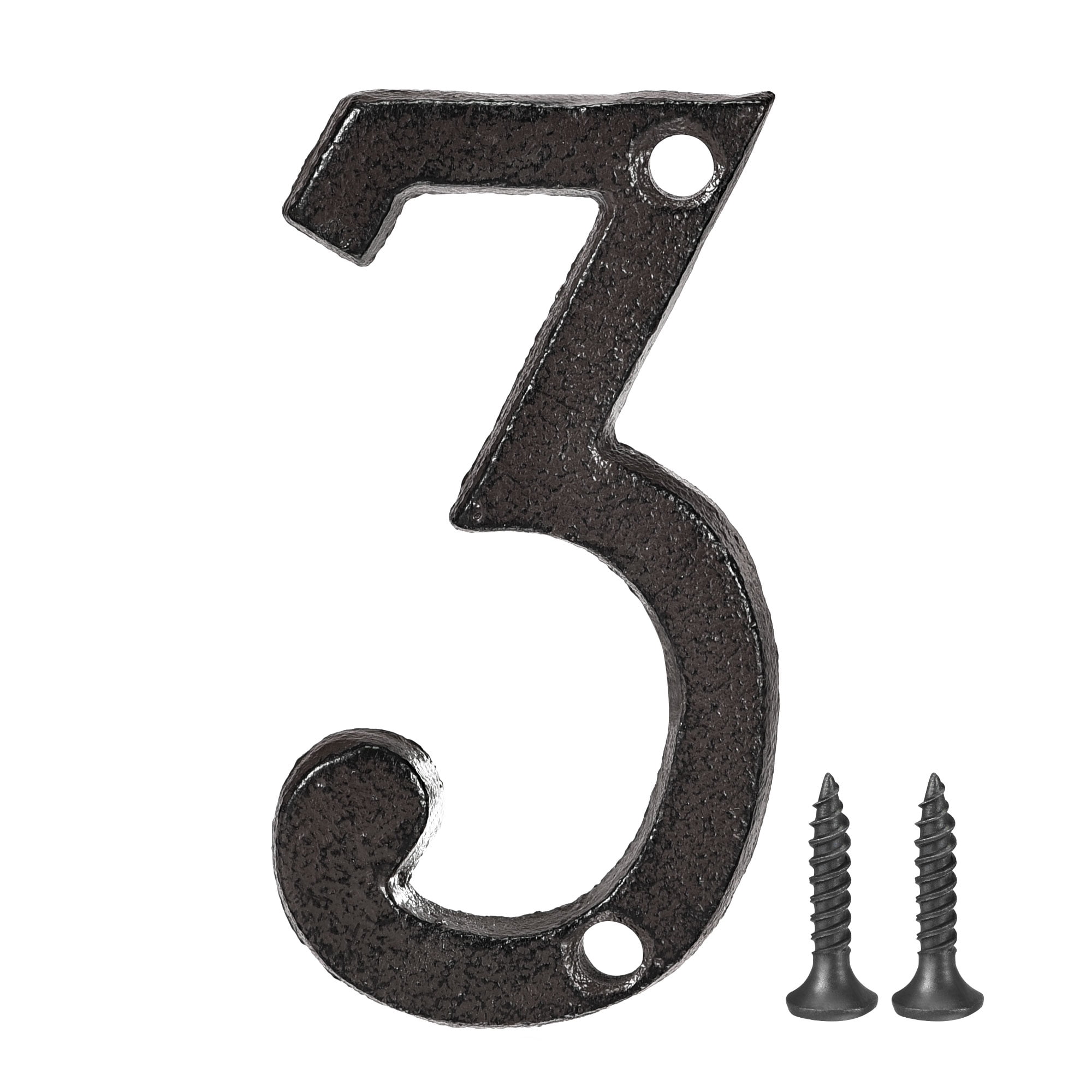 Uxcell House Number 3 Inch Cast Iron Number 3 for Home Hotel Mailbox ...