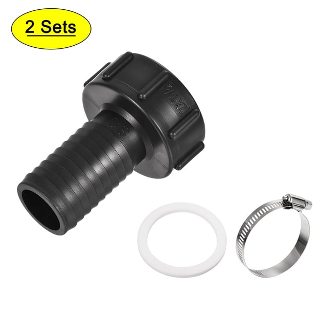 Uxcell IBC Tank Hose Adapter 60mm Coarse Thread to 40mm Barbed Hose ...