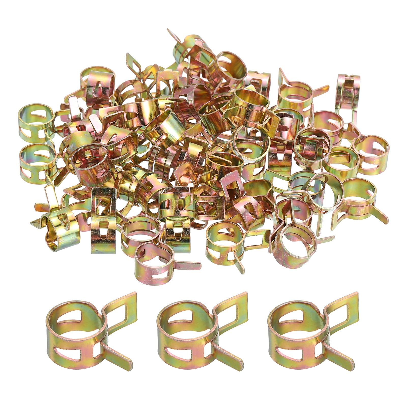 Uxcell ID 11.5mm 7/16inch Fuel Line Hose Clips,Pipe Clamps,Spring Hose ...