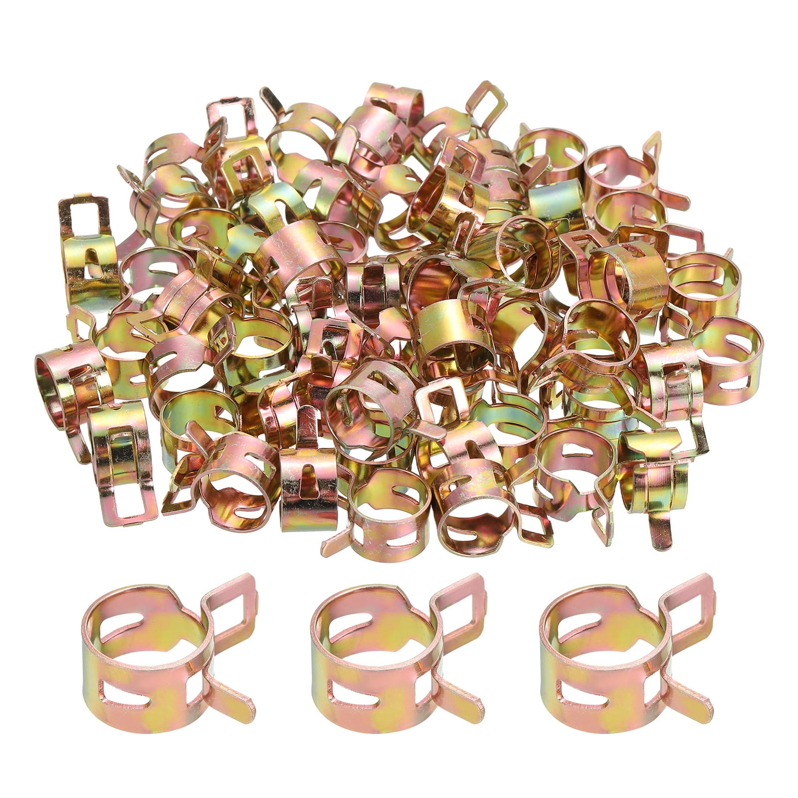 Uxcell ID 13.5mm 1/2inch Fuel Line Hose Clips,Pipe Clamps,Spring Hose ...