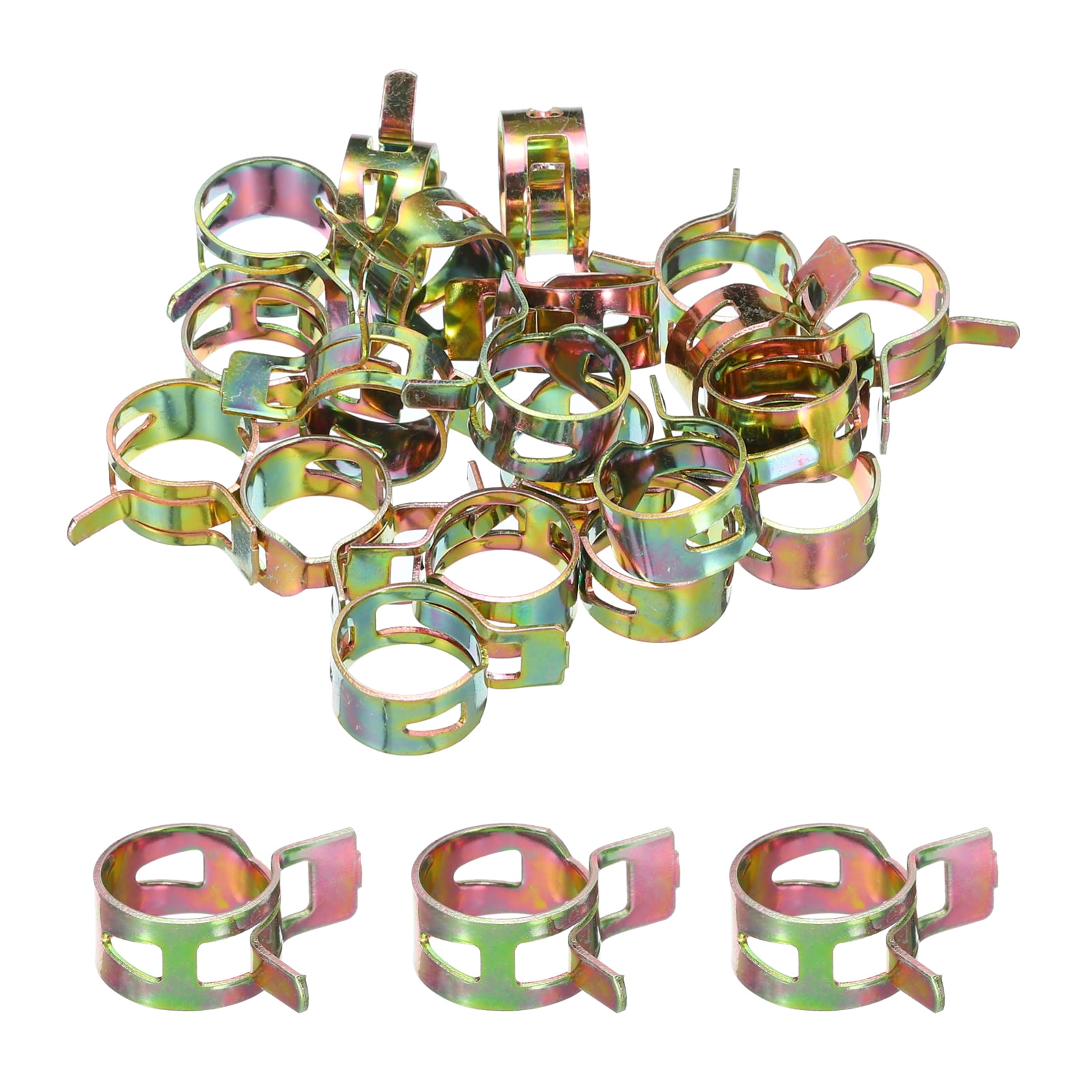 Uxcell ID 13mm 17/32inch Fuel Line Hose Clips,Pipe Clamps,Spring Hose ...