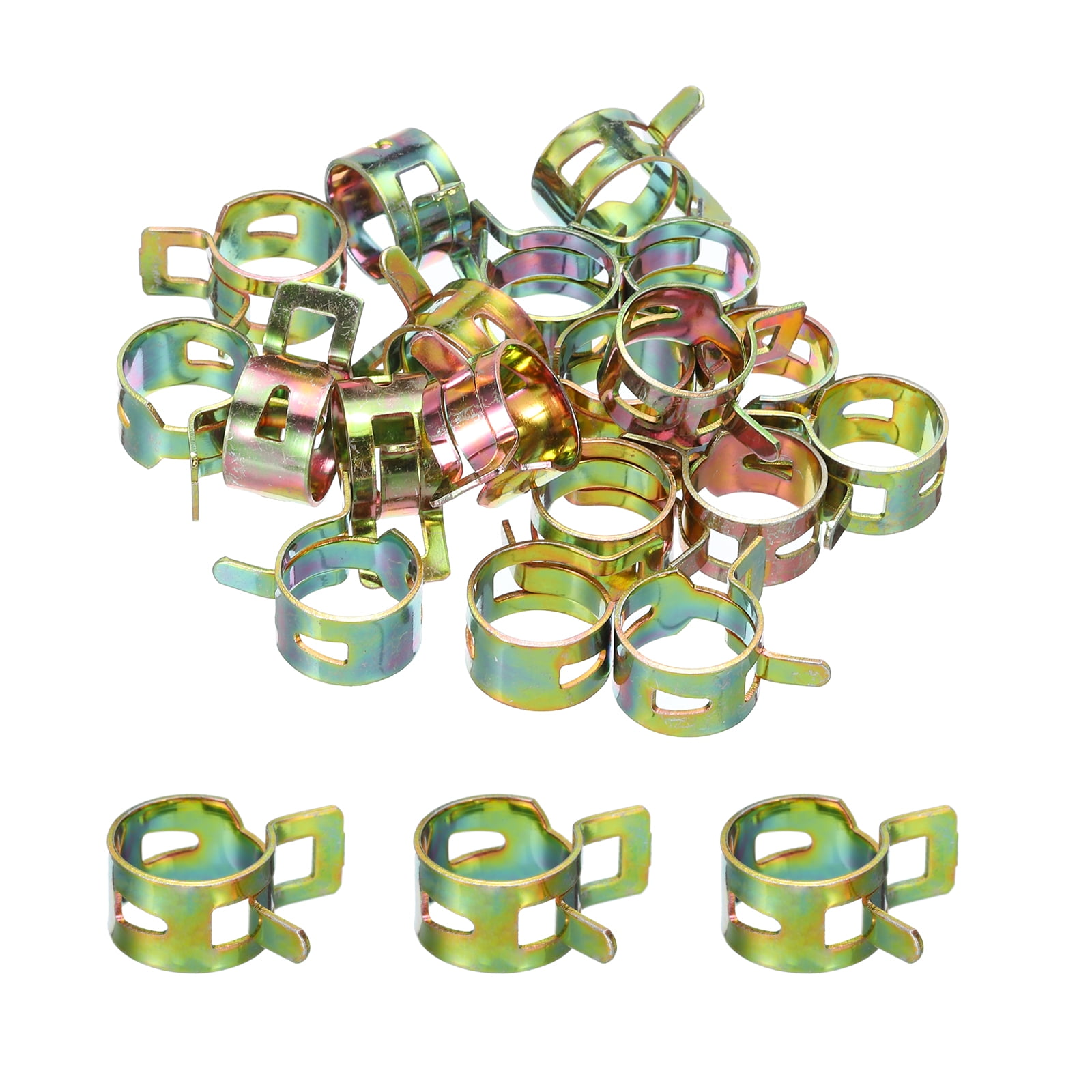 Uxcell ID 14mm 9/16inch Fuel Line Hose Clips, Pipe Clamps,Spring Hose ...