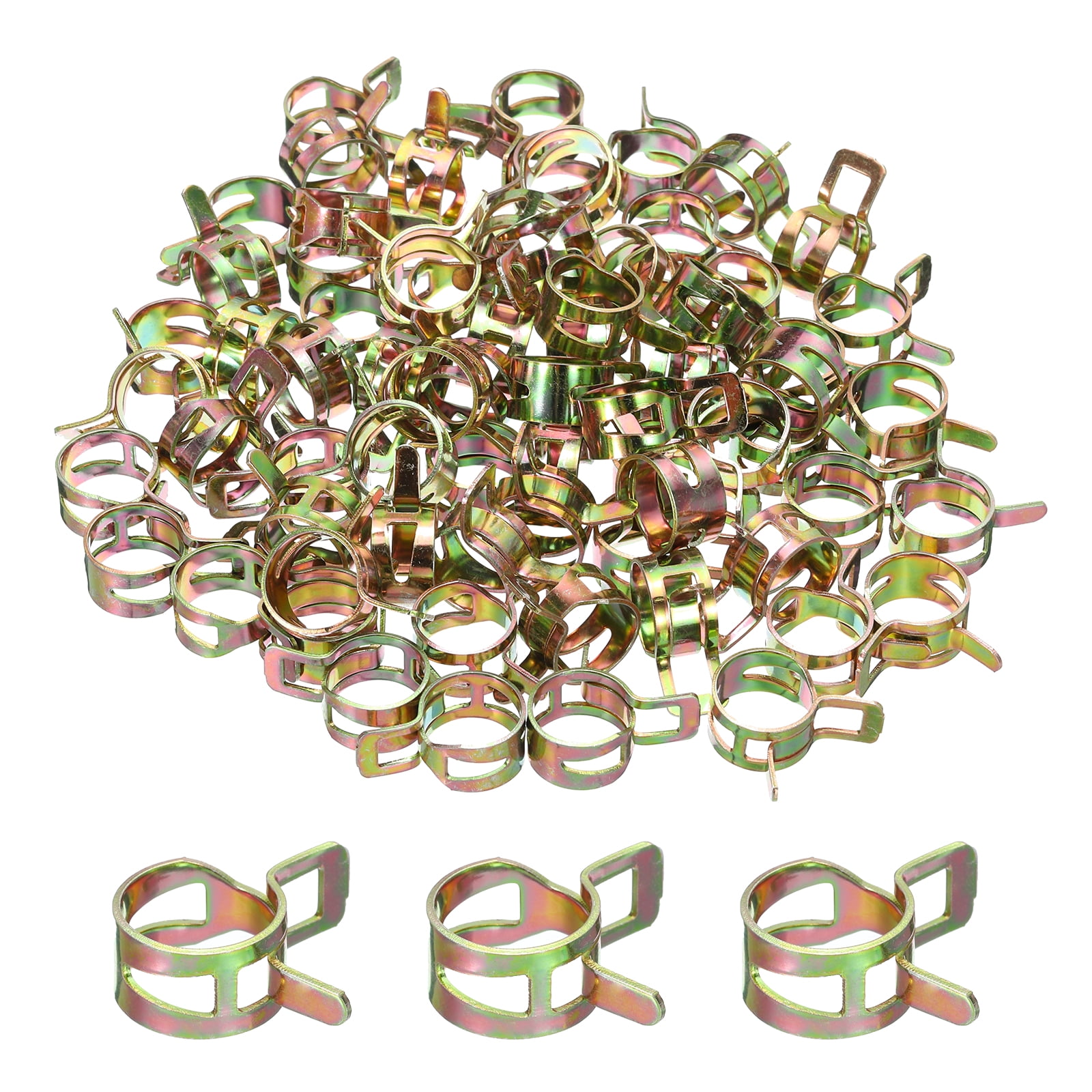 Uxcell ID 15mm 5/8inch Fuel Line Hose Clips, Pipe Clamps,Spring Hose ...