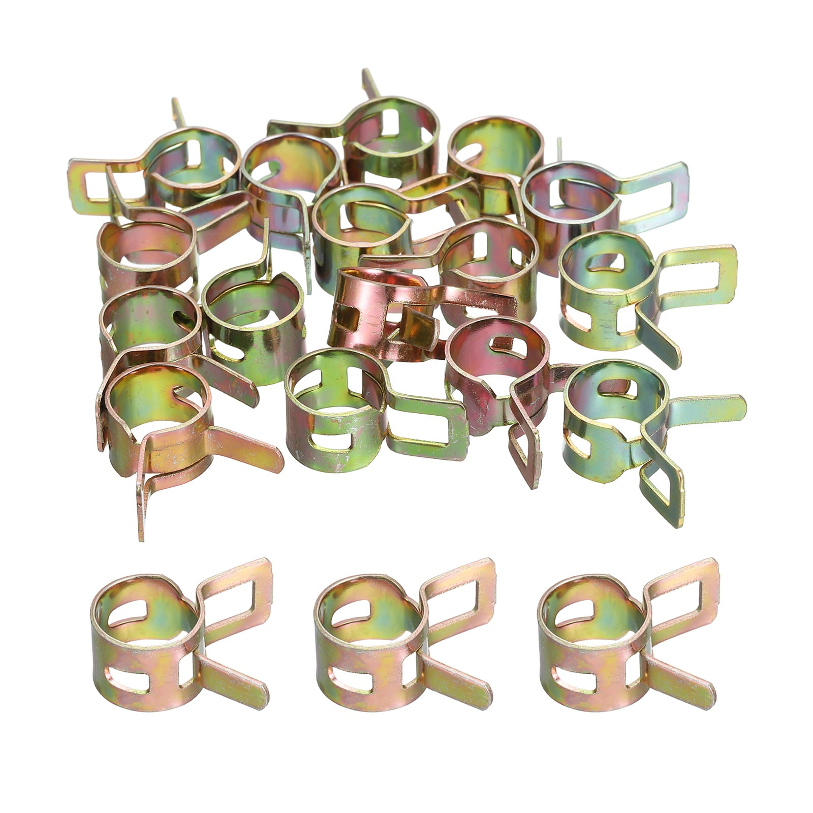 Uxcell ID 9.5mm 3/8inch Fuel Line Hose Clips,Pipe Clamps,Spring Hose ...