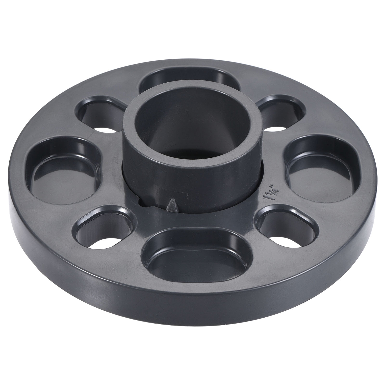 Uxcell ID UPVC Pipe Fitting Floor Flange Socket Connector Black 1-1/4 ...