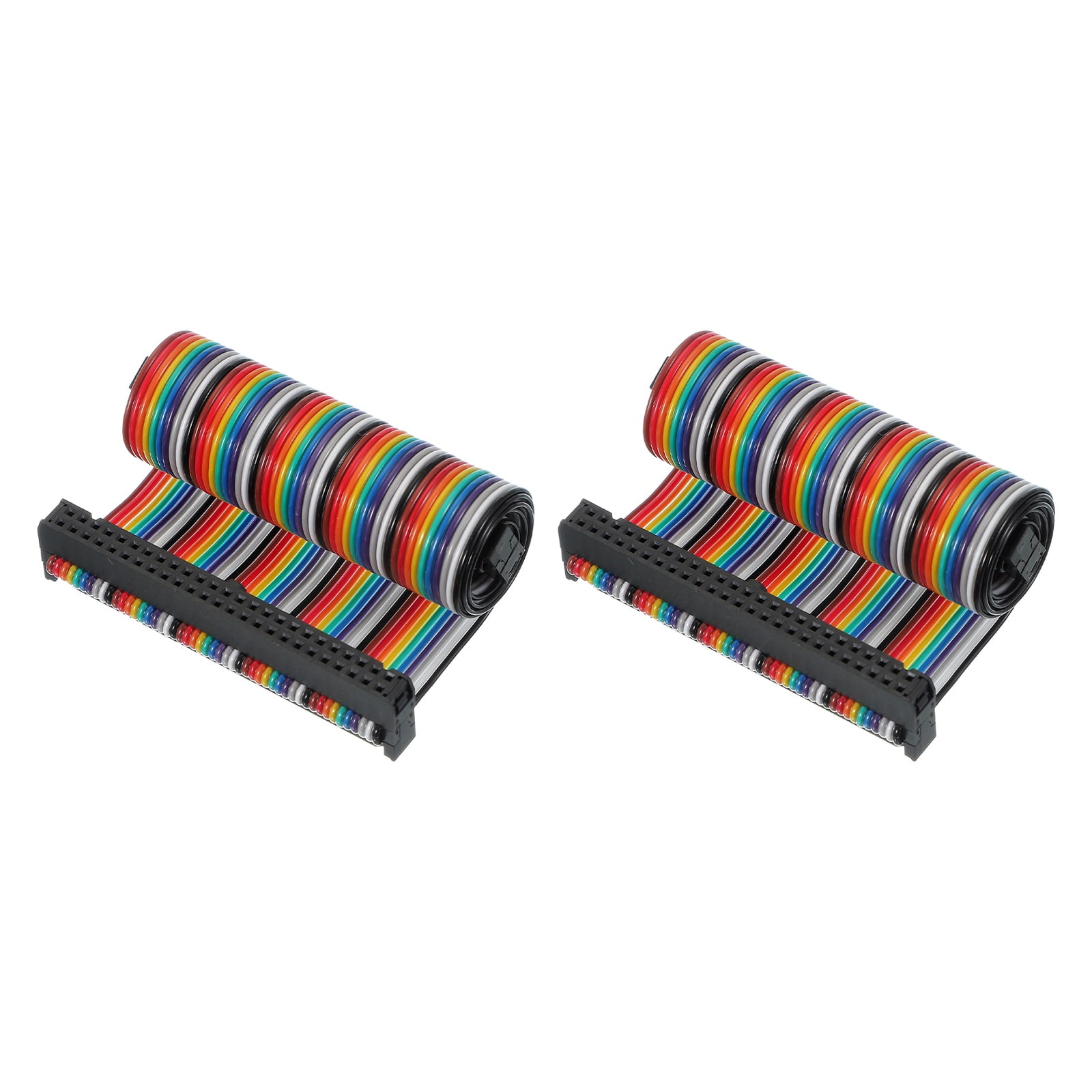 Uxcell IDC Connector Flat Ribbon Cable Dual Row Data Cable Female to ...