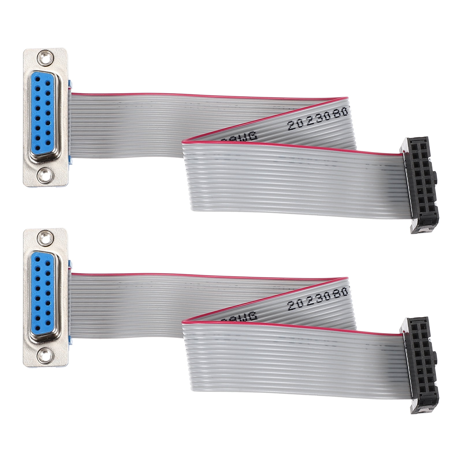 Uxcell IDC Wire Flat Ribbon Cable DB15 Female to FC-16 Female Connector ...