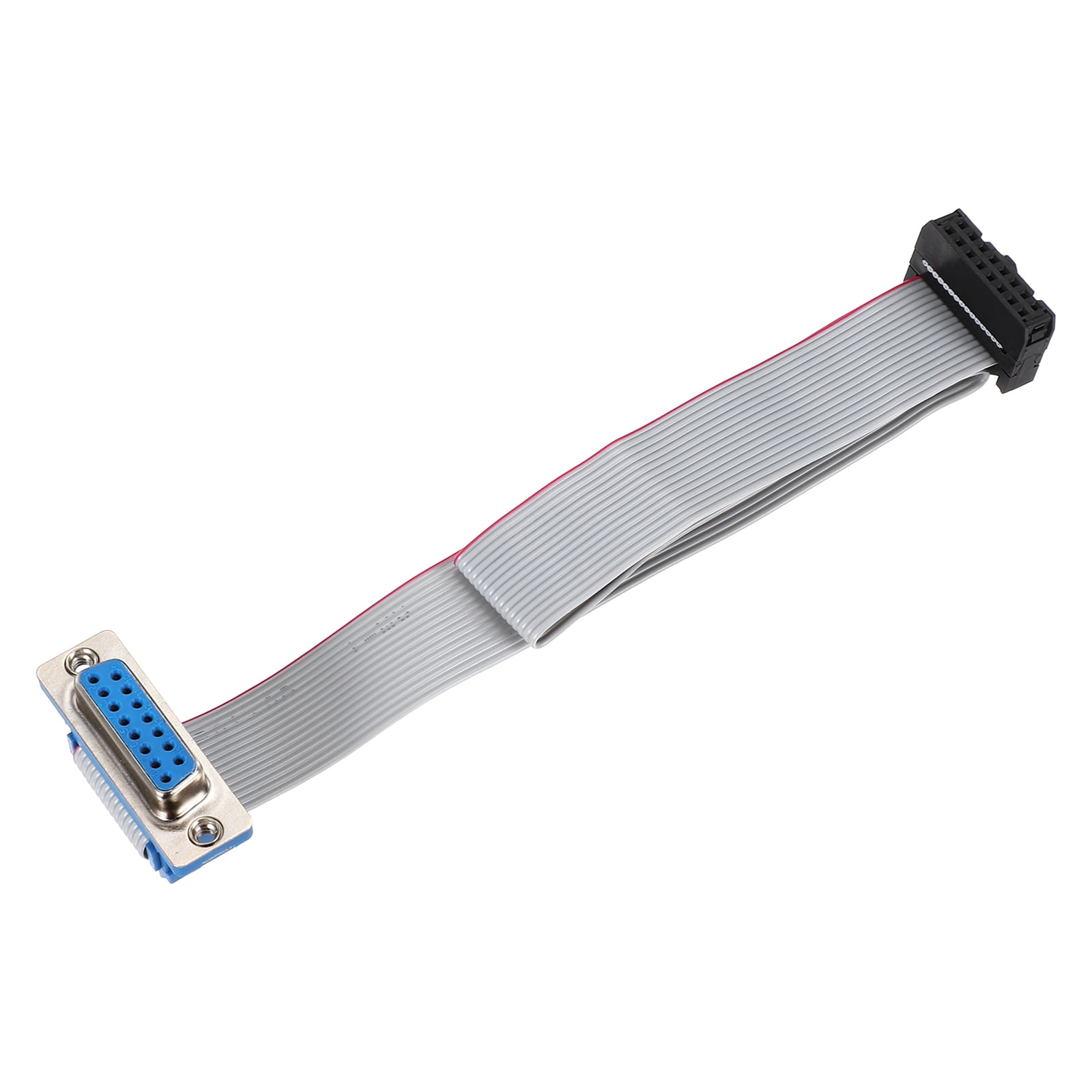 Uxcell IDC Wire Flat Ribbon Cable DB15 Female to FC-16 Female Connector ...