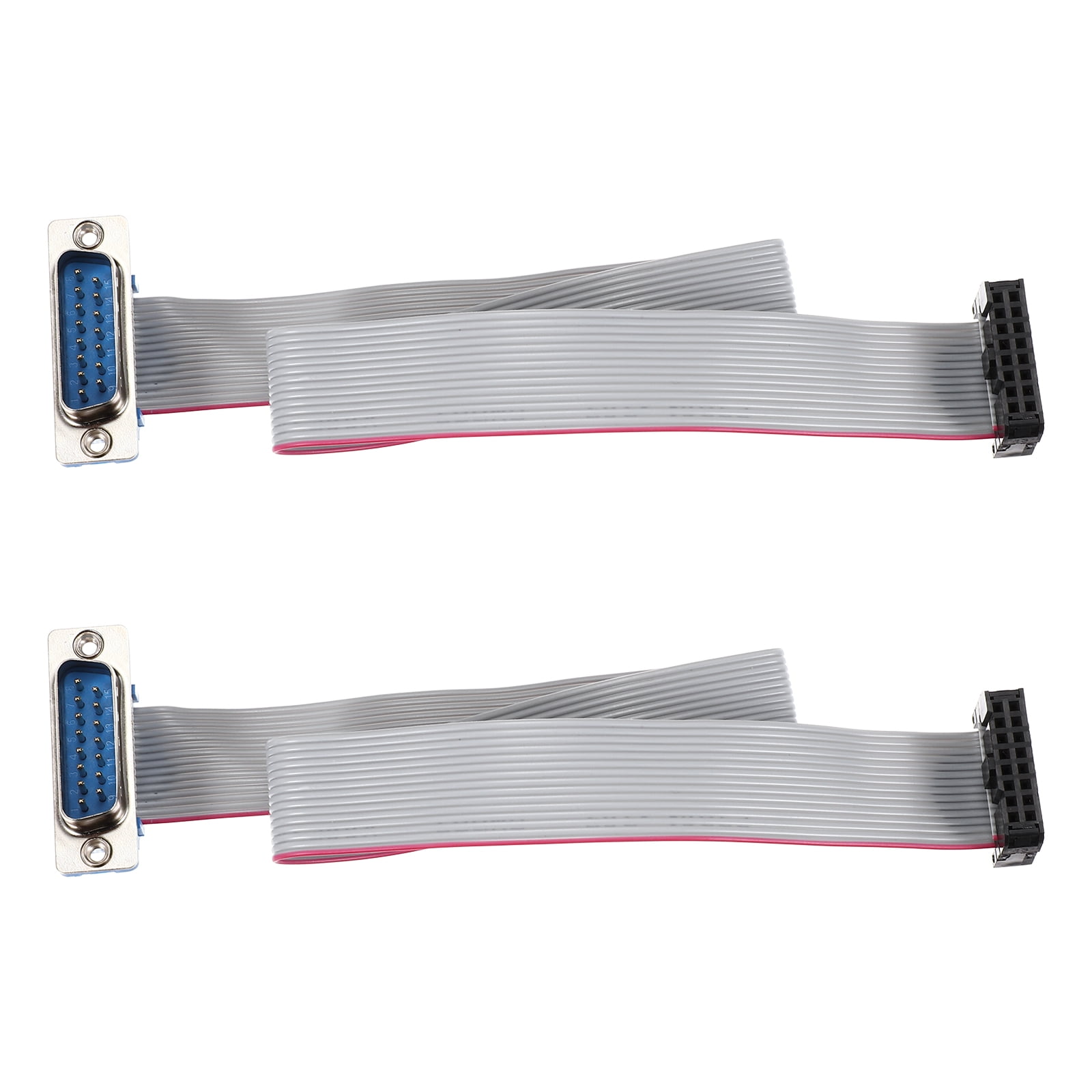 Uxcell IDC Wire Flat Ribbon Cable DB15 Male to FC-16 Female Connector 2.54mm Pitch 30cm Length ...