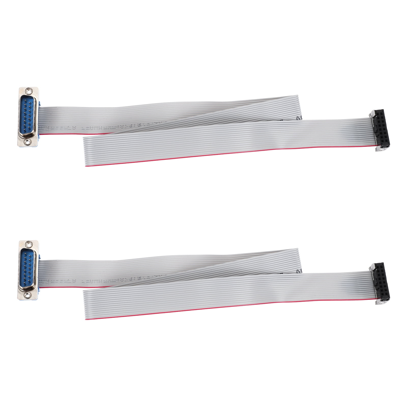 Uxcell IDC Wire Flat Ribbon Cable DB15 Male to FC-16 Female Connector 2.54mm Pitch 50cm Length ...
