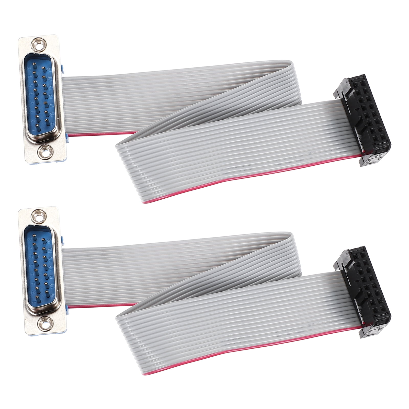 Uxcell IDC Wire Flat Ribbon Cable DB15 Male to FC16 Female Connector 2 ...