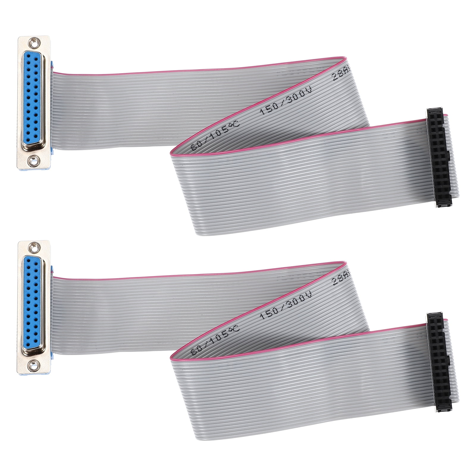 Uxcell IDC Wire Flat Ribbon Cable DB25 Female to FC-26 Female Connector 2.54mm Pitch 30cm Length ...