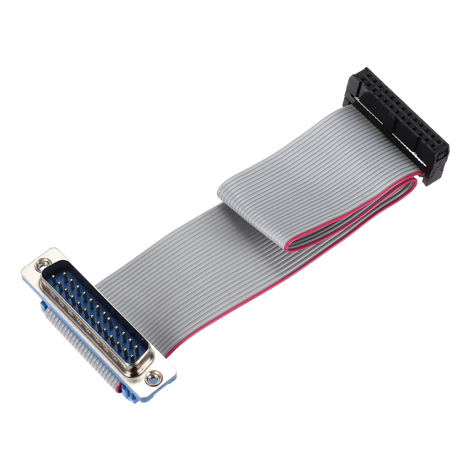 Uxcell IDC Wire Flat Ribbon Cable DB25 Male to FC-26 Female Connector 2.54mm Pitch 20cm Length ...