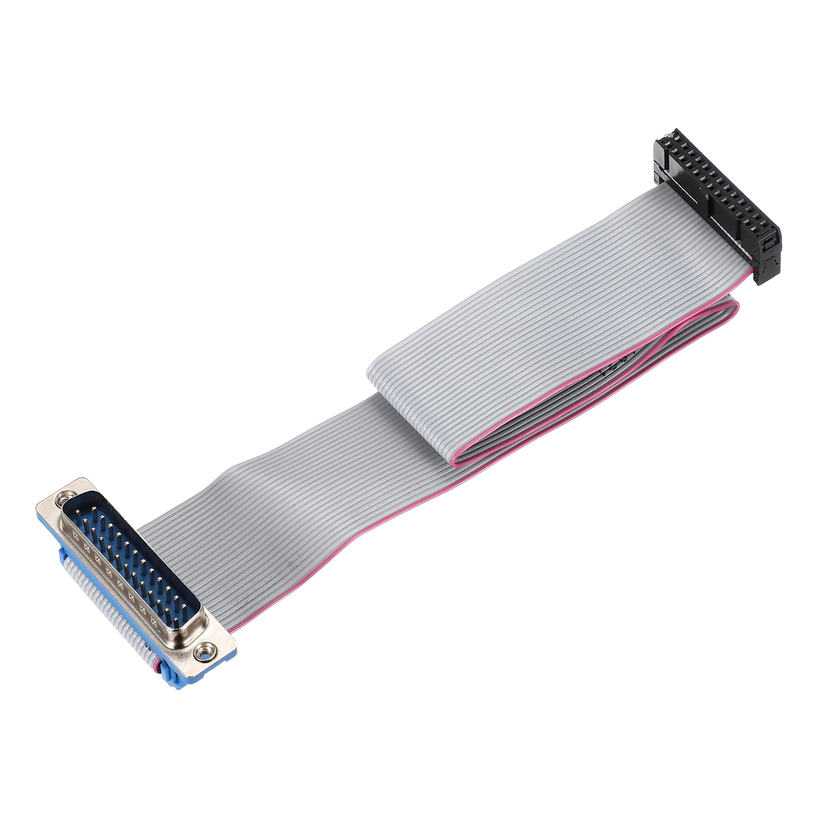 Uxcell IDC Wire Flat Ribbon Cable DB25 Male to FC-26 Female Connector 2.54mm Pitch 30cm Length ...