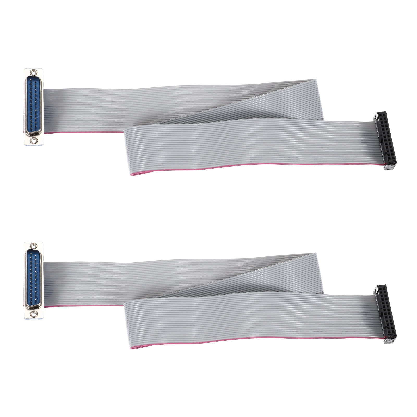 Uxcell IDC Wire Flat Ribbon Cable DB25 Male to FC-26 Female Connector 2.54mm Pitch 50cm Length ...